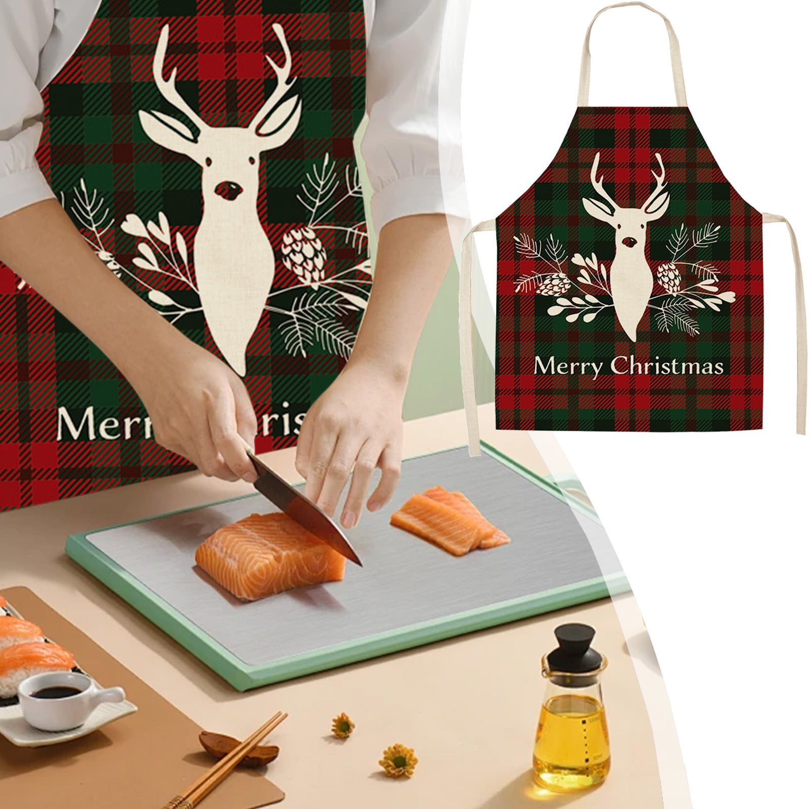 Isvgxsz Christmas Apron Christmas Mother Daughter Matching Aprons Set ...