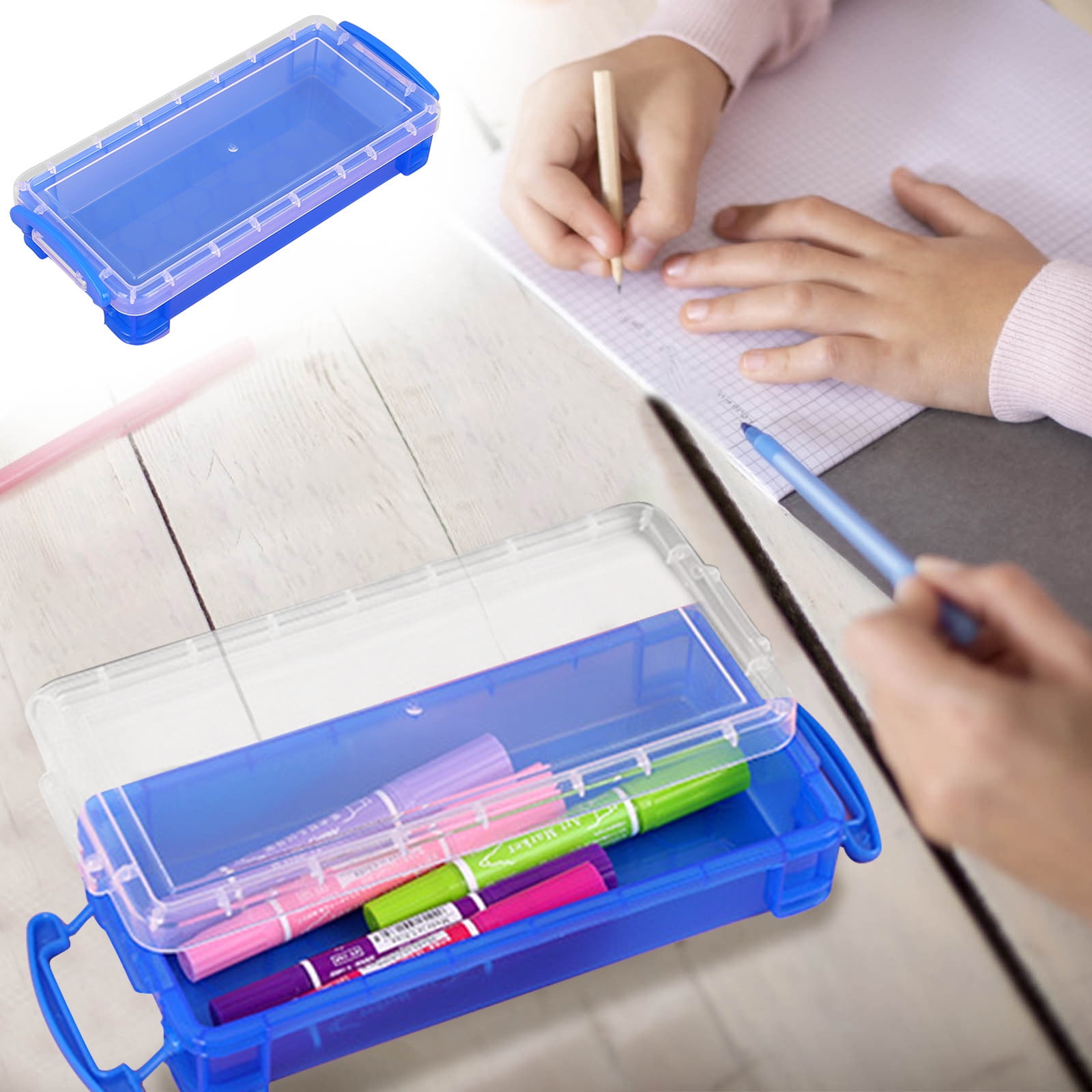 Isvgxsz Pencil Box, Large Capacity Clear Pencil Case, 1 Pack Hard ...