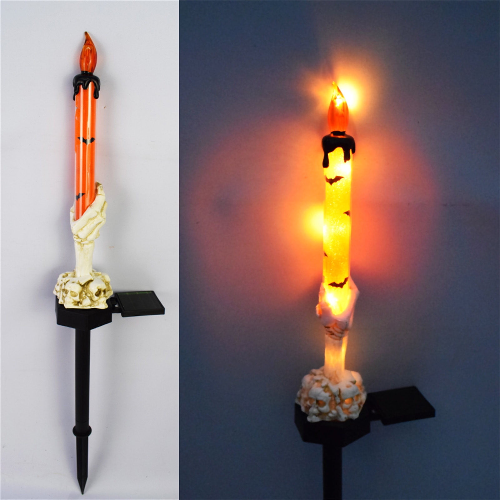 Isvgxsz Solar Skeleton Ghost Hands Candle Stake Lights, LED Skull ...