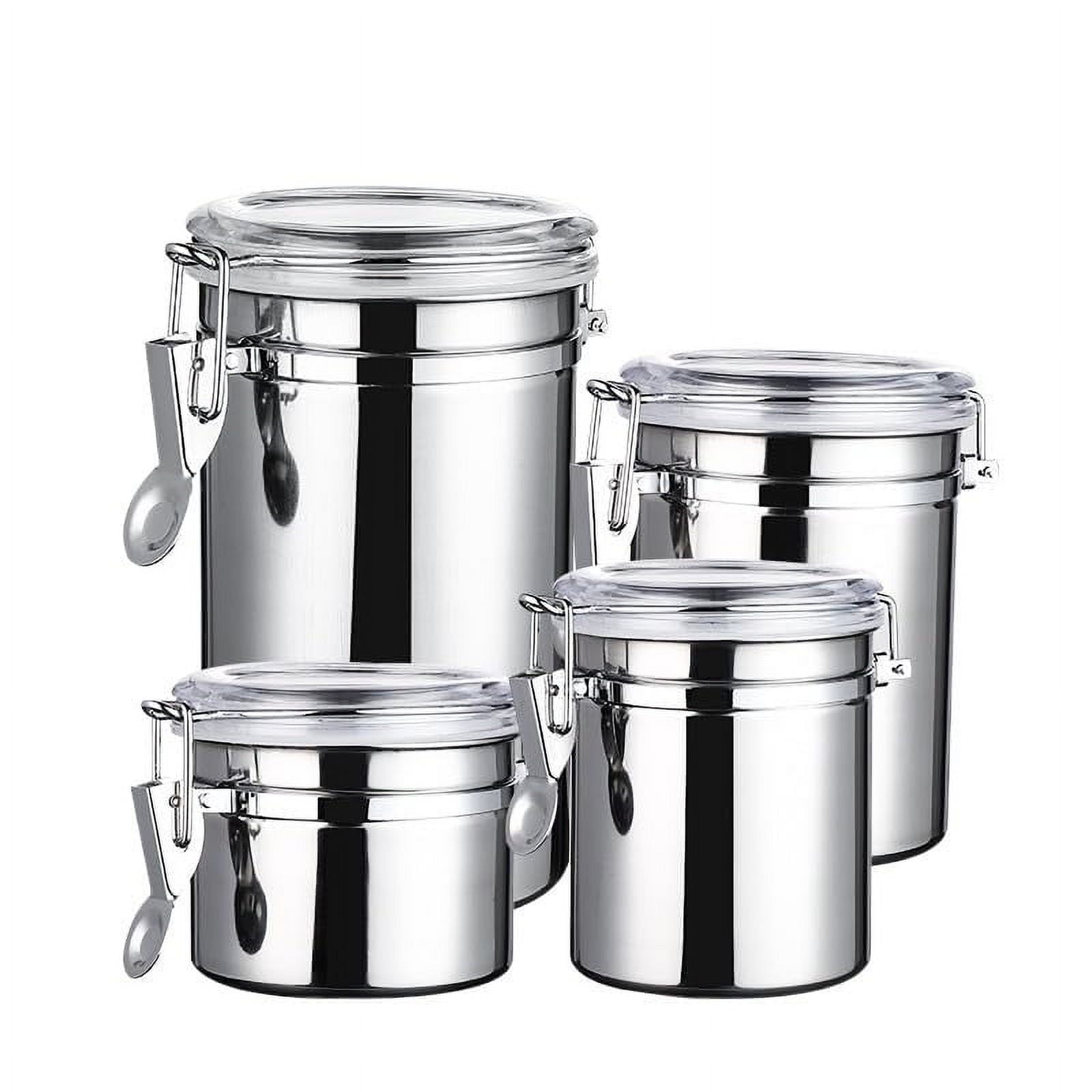 Isvgxsz Stainless Steel Airtight Canister for Kitchen, Large Flour ...