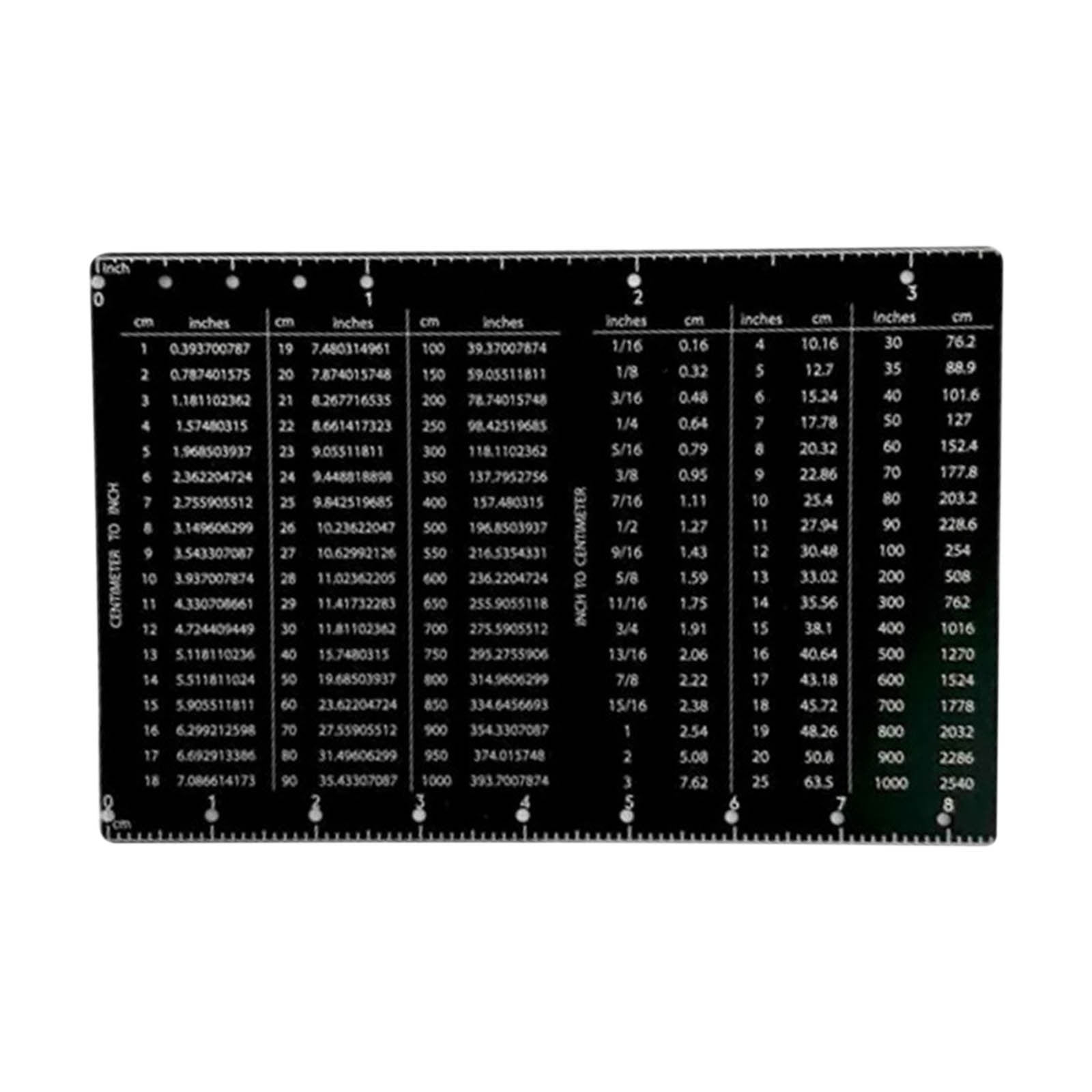 Qinghuai Clearance Stainless Steel Pocket Ruler, Unit Conversion Card ...