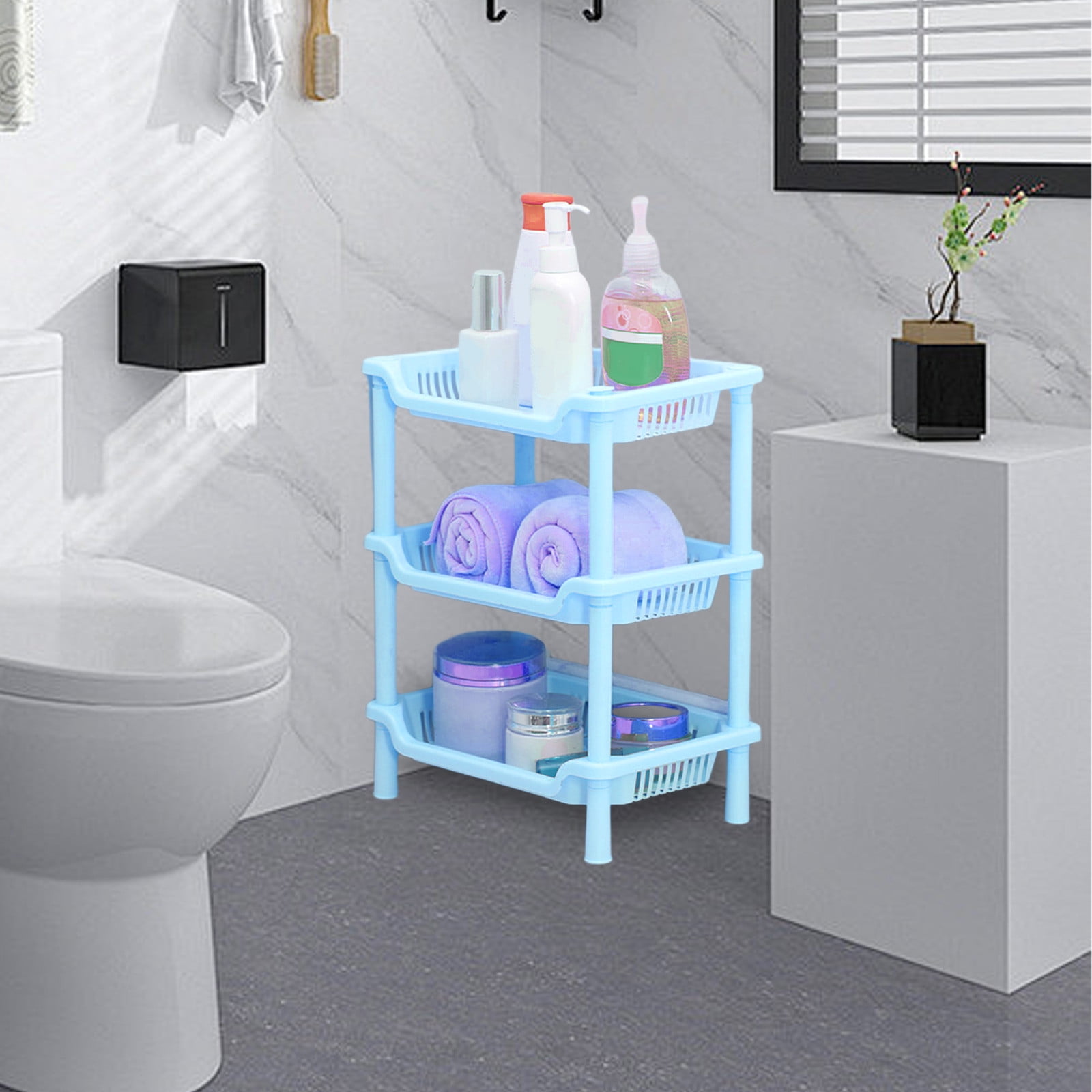 Isvgxsz Tier Storage Rack Bathroom Shelving Unit, Free Standing Small ...