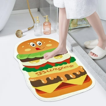 Daisy Bath Door Mat Flower Shaped Washable Bath Rug Non-Slip Absorbent ...