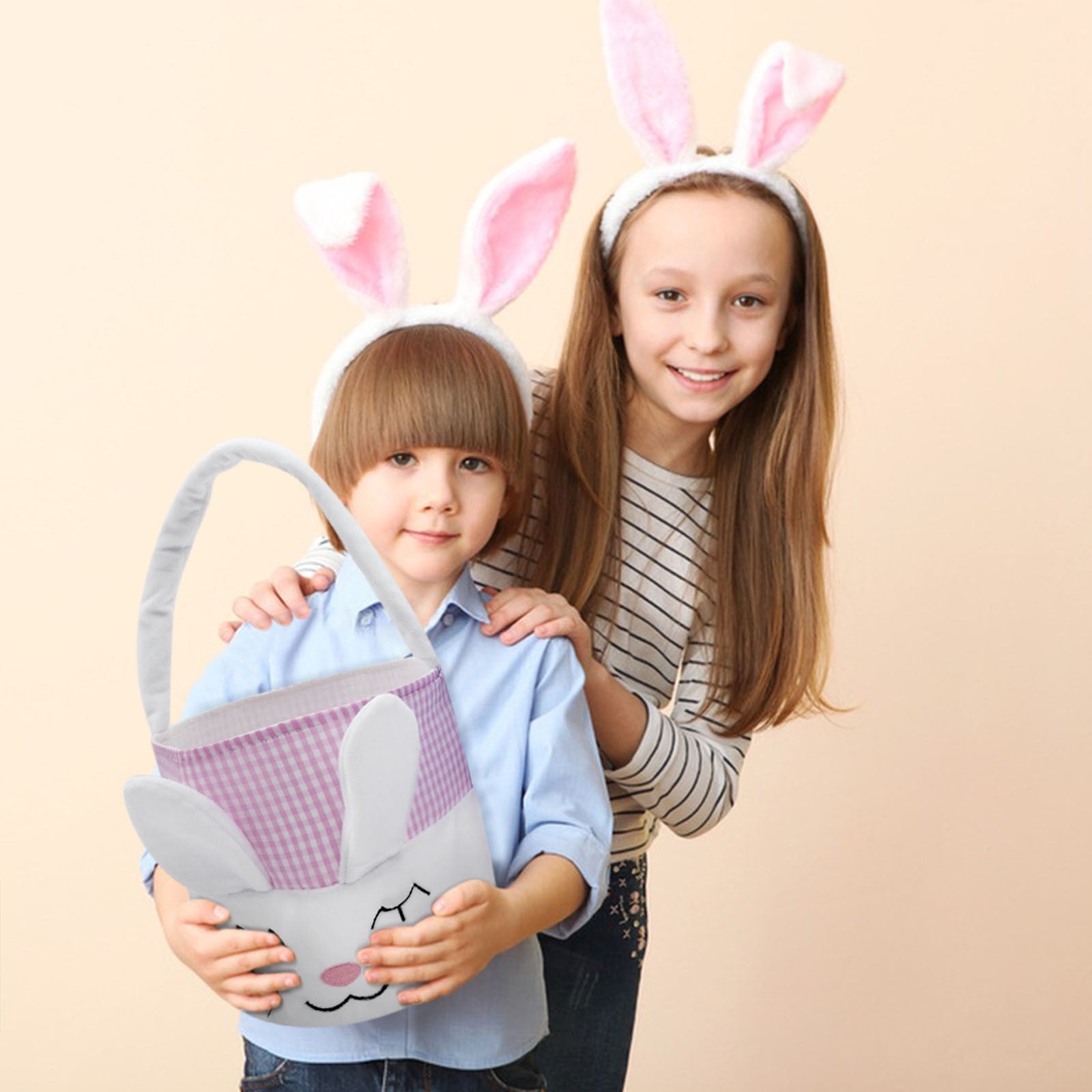 Isvgxsz Easter Bunny Baskets Empty with Lights, Large Easter Egg Hunt ...