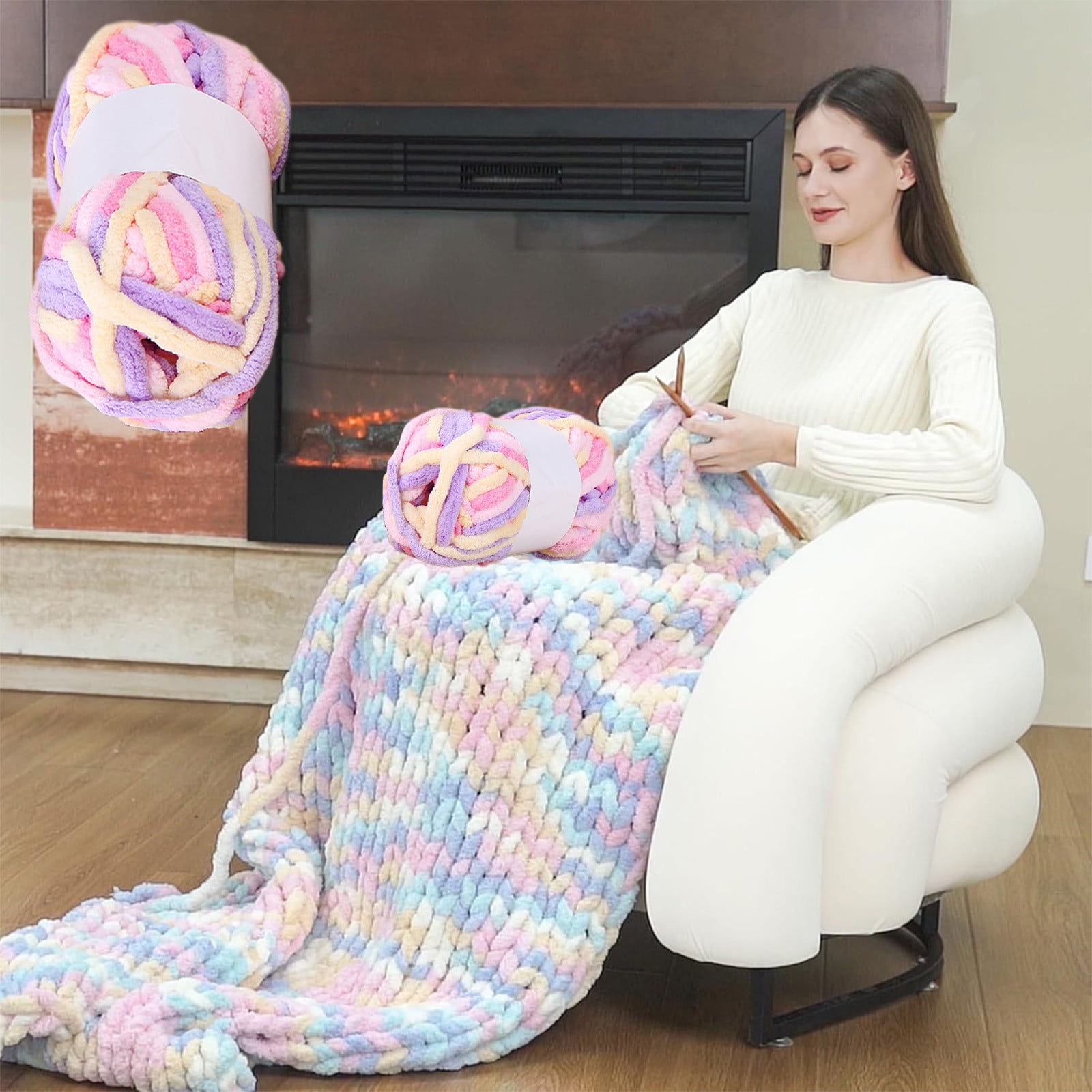 Isvgxsz Franel Velvet Yarn Crocheting Fuzzy Yarn, Premier Plush Parfait ...