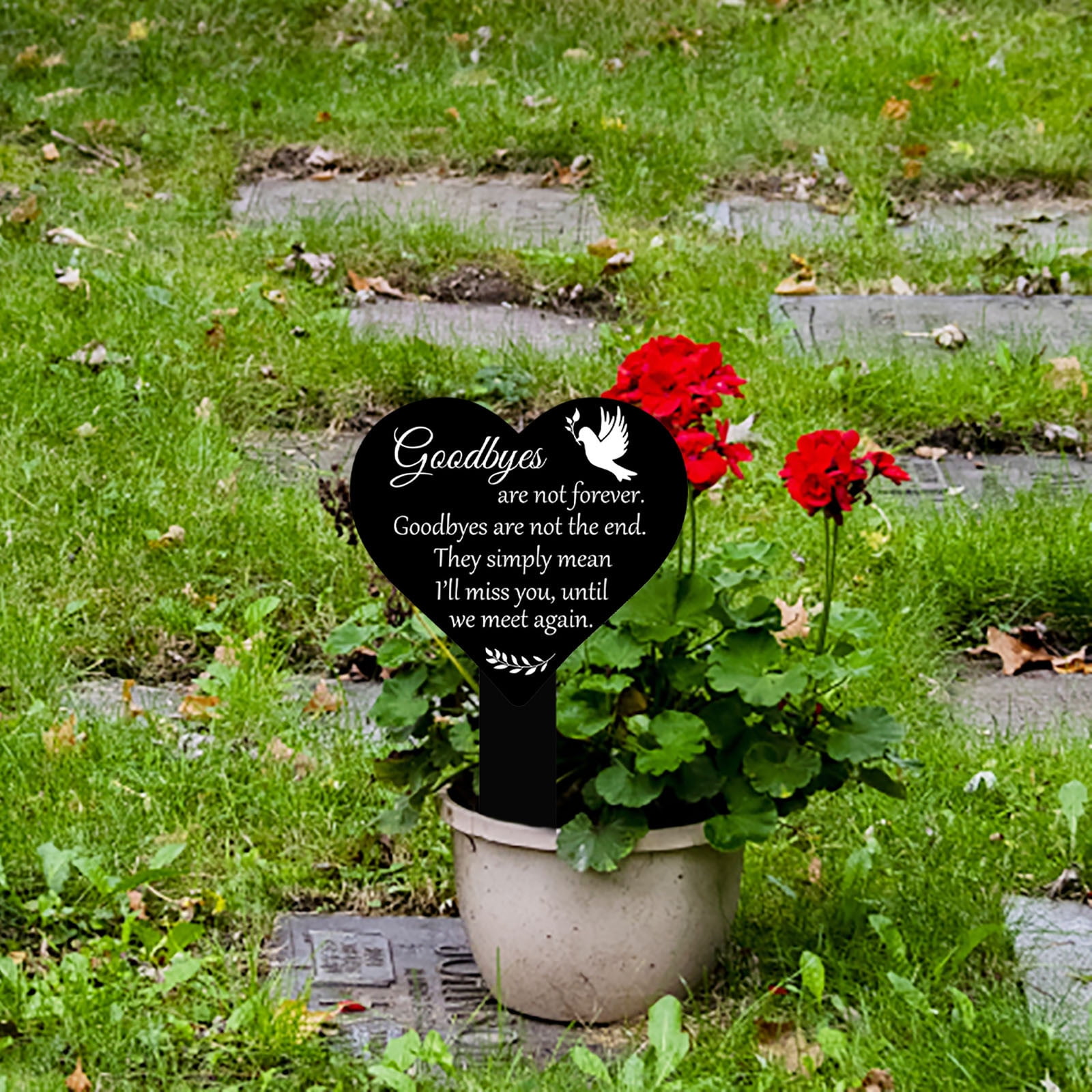Isvgxsz Heart Son Garden Stake Memorial Remembrance Plaque Stake for ...