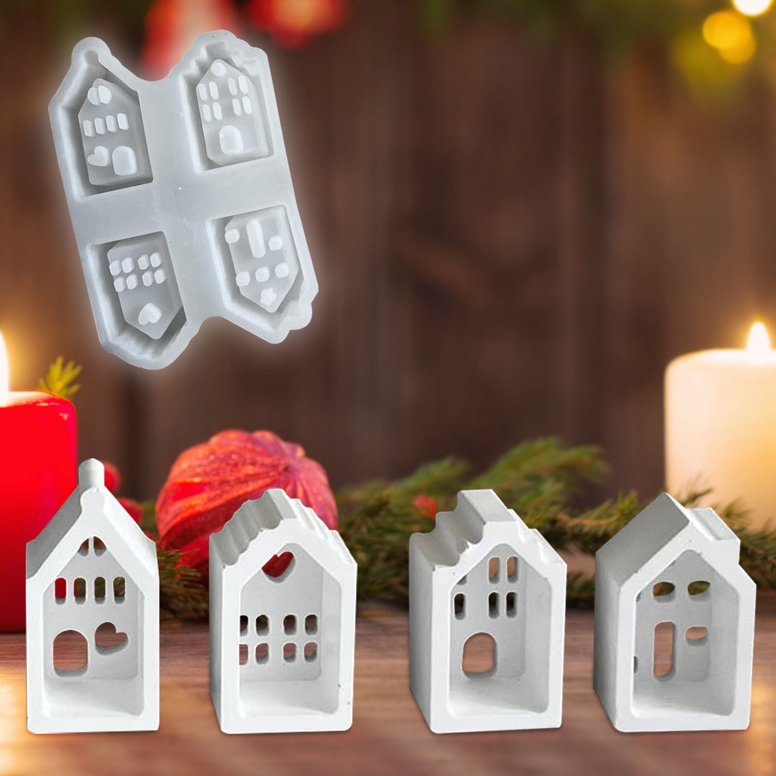 Isvgxsz Home House Mold House Resin Mold House Candle Mold Home Resin ...