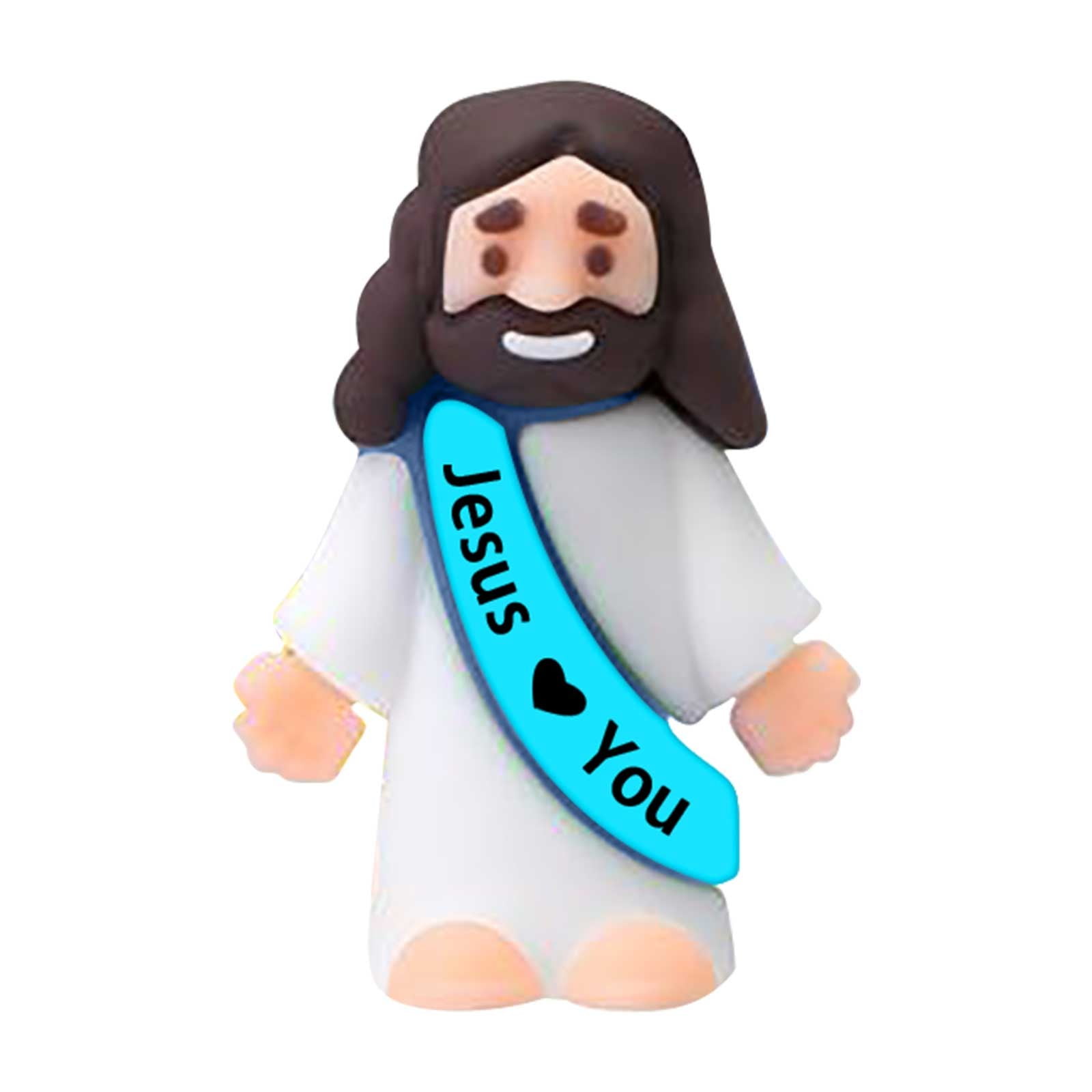 Qinghuai Little Jesus Figures Jesus Love You Mini Rubber Jesus Toys to ...