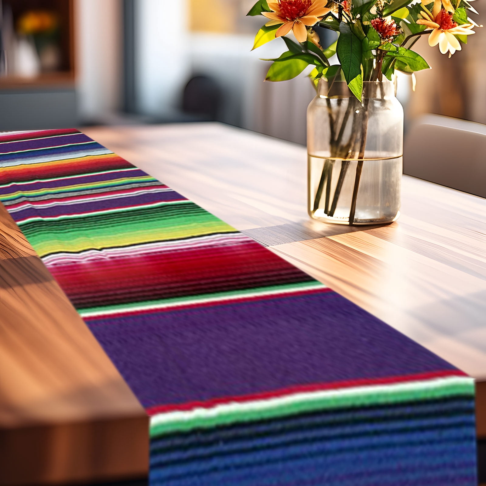 Isvgxsz Mexican Table Runner, Mexican Serape Table Runner, Woven Table ...