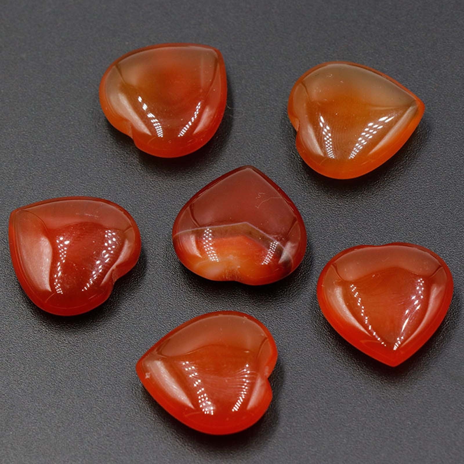 Isvgxsz Natural Crystal Heart Love-Shaped Healing Stones Polished Rocks ...