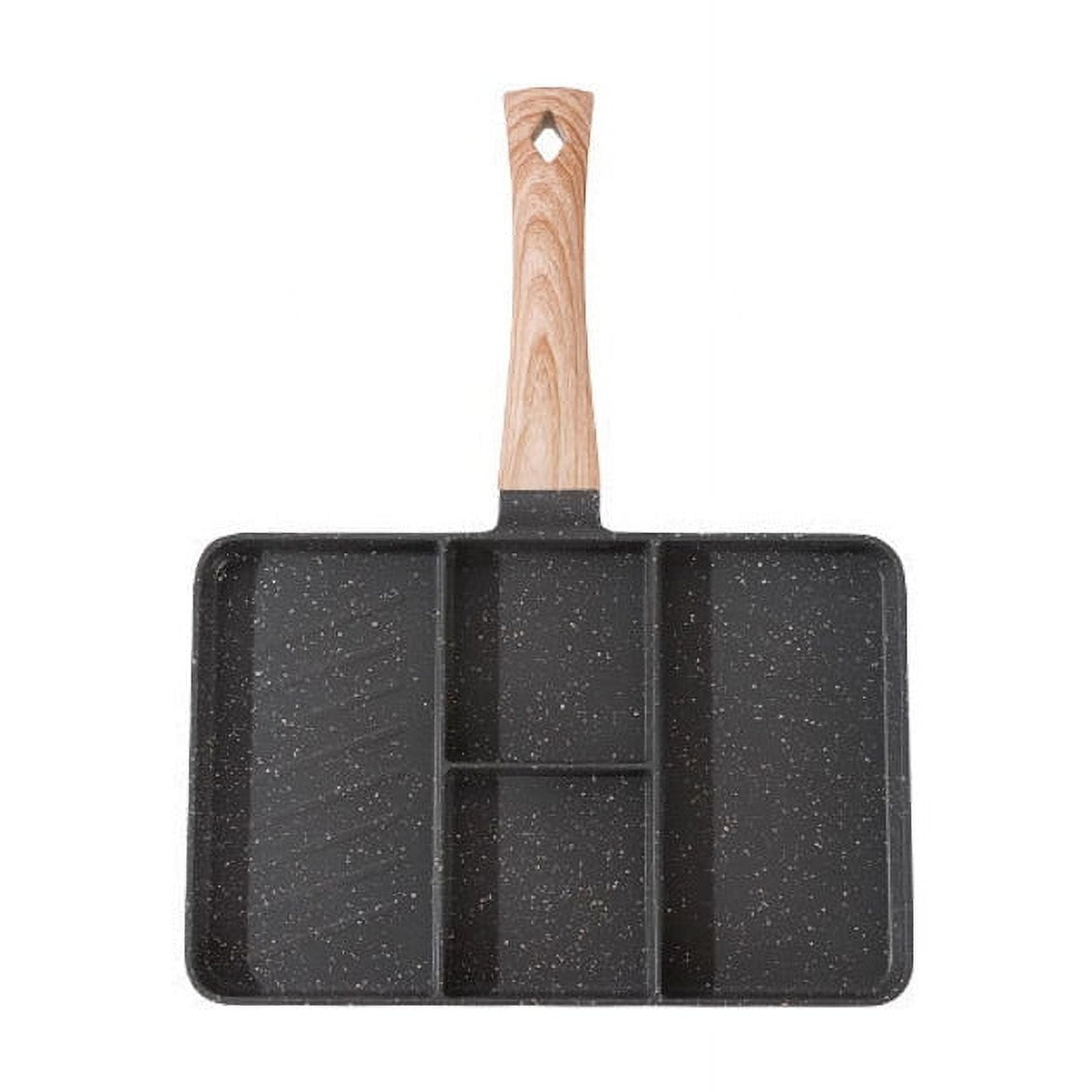 Isvgxsz Nonstick Frying Pan,4-Section Cast Iron Egg Pan Divided Pan ...