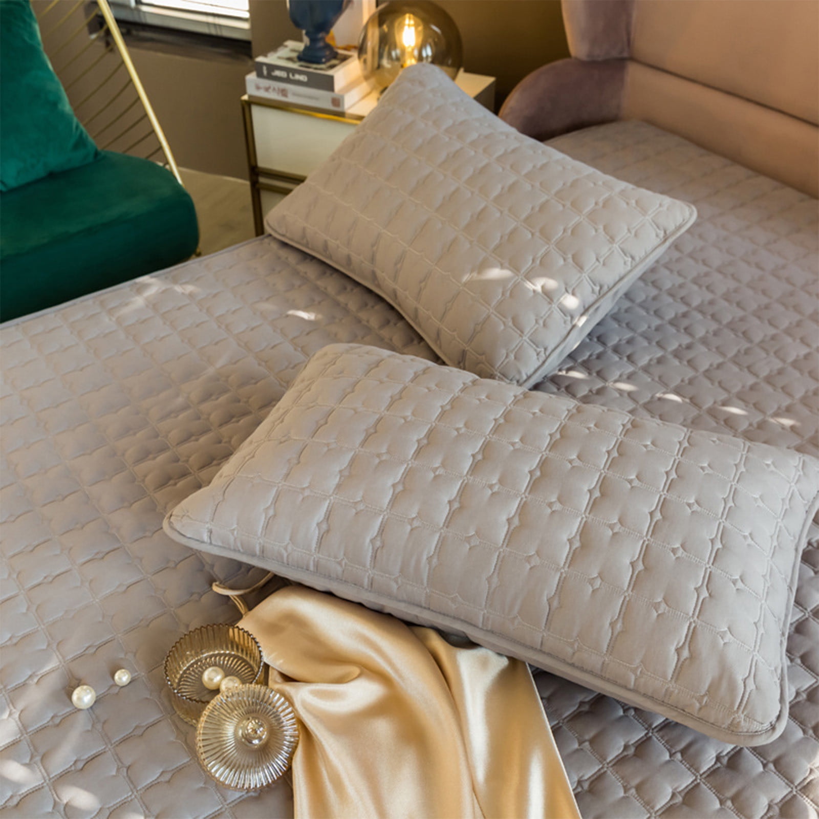 Isvgxsz Pillowcases Warm Set of 2, Breathable Quilted Pillowcases,Super ...