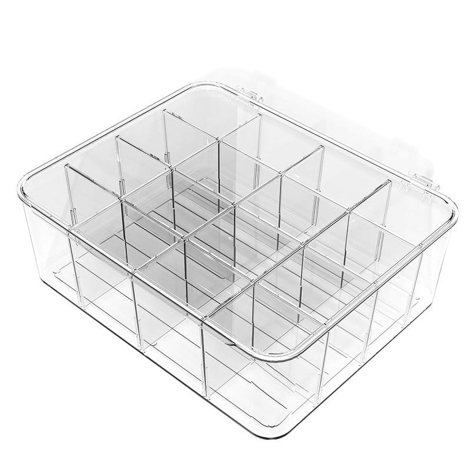 Isvgxsz Plastic Clear Storage Containers Sock Organizer Divided Boxes ...