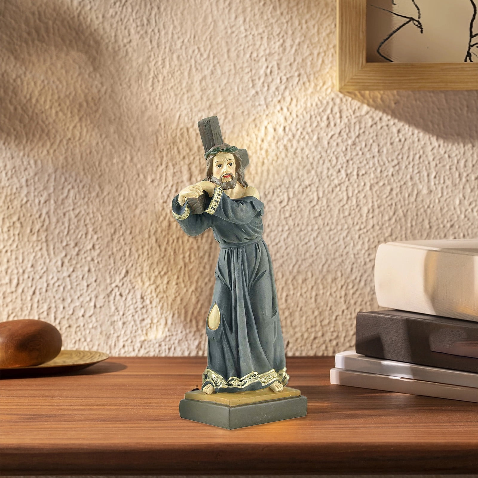 Isvgxsz Small Jesus Cross Statue Religious Figure Little Jesus Carrying ...