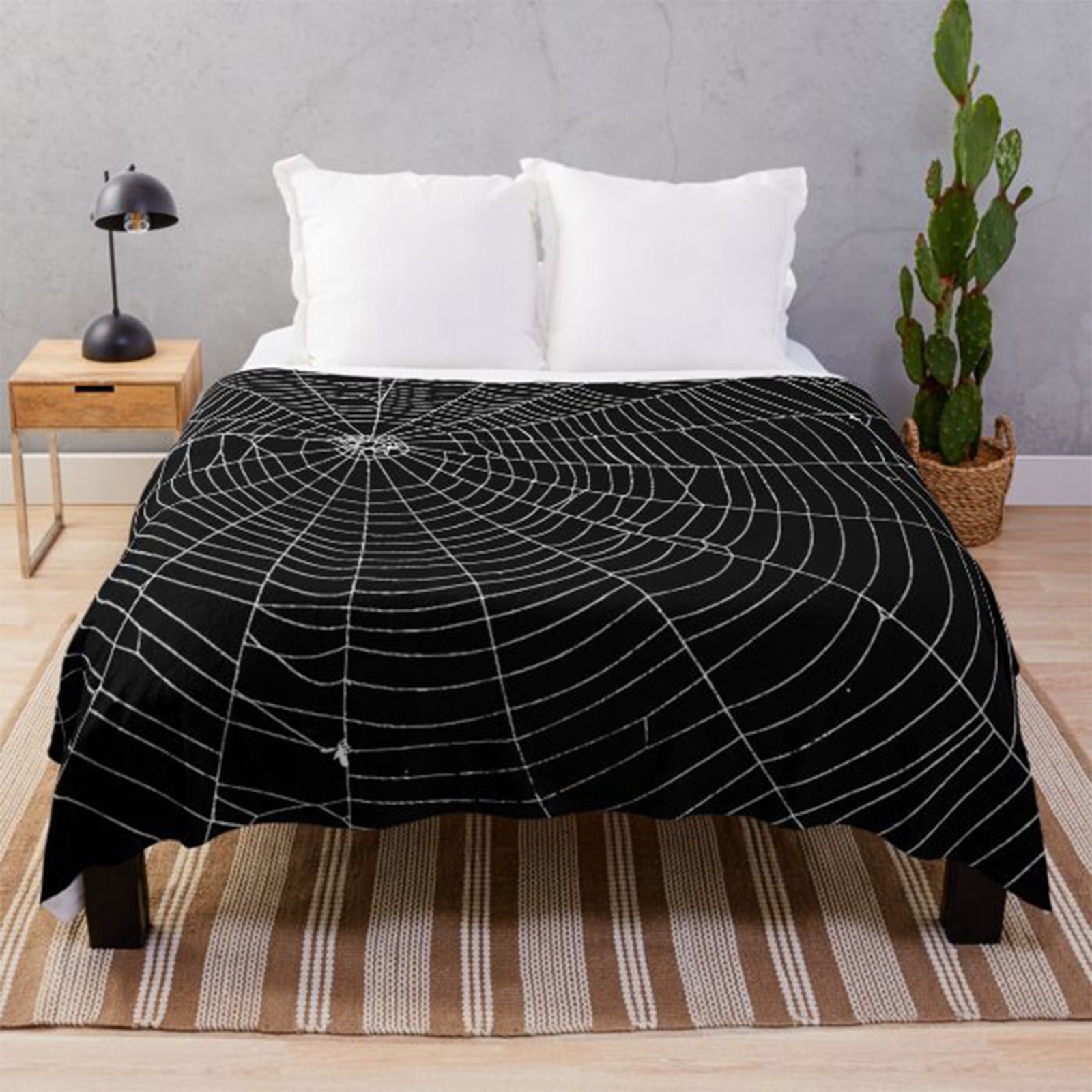 Isvgxsz Spider Web Throw Blanket Gothic Black Blanket Skeleton Blanket ...