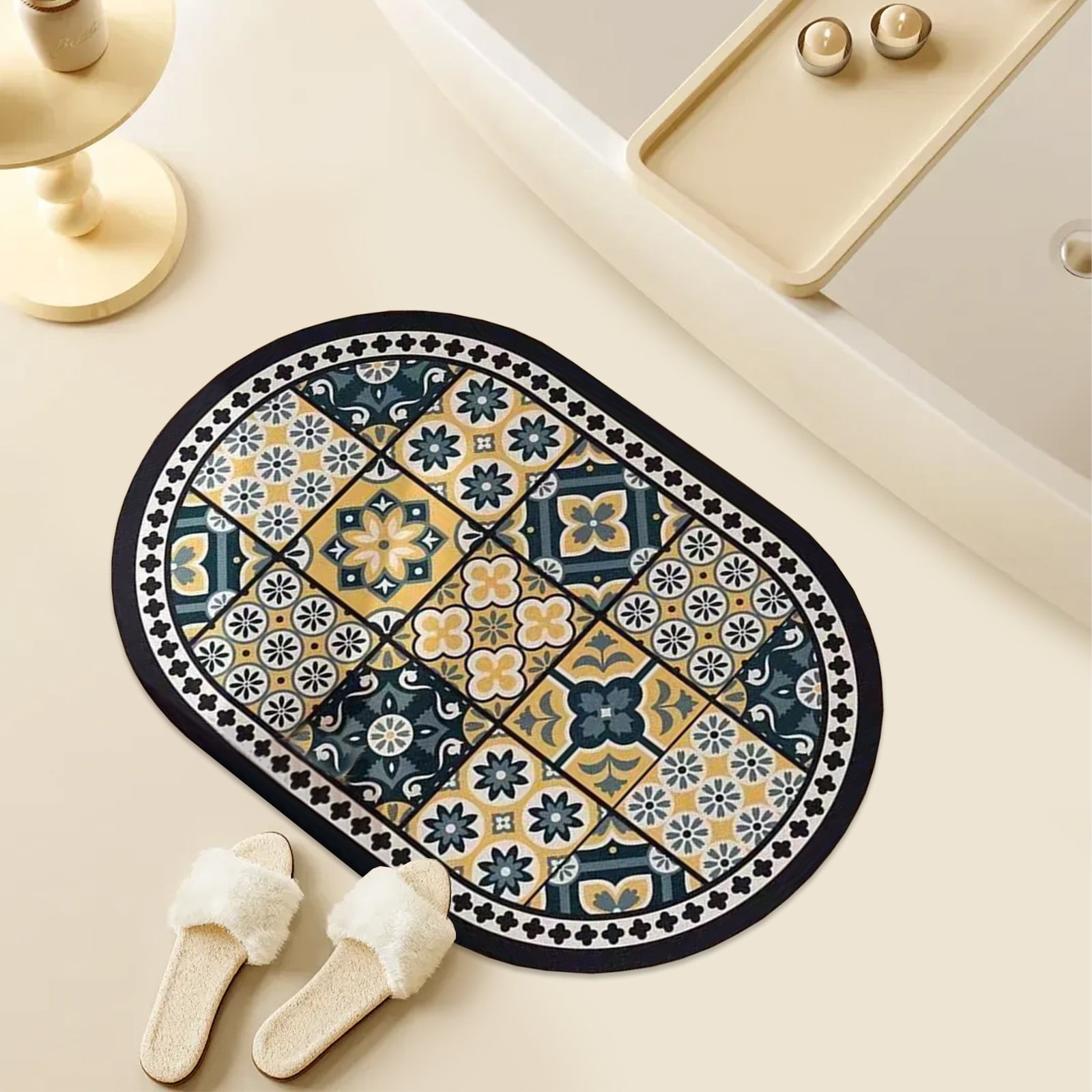 Isvgxsz Stone Bath Mat - Diatomaceous Earth Shower Mat, Non-Slip Super ...