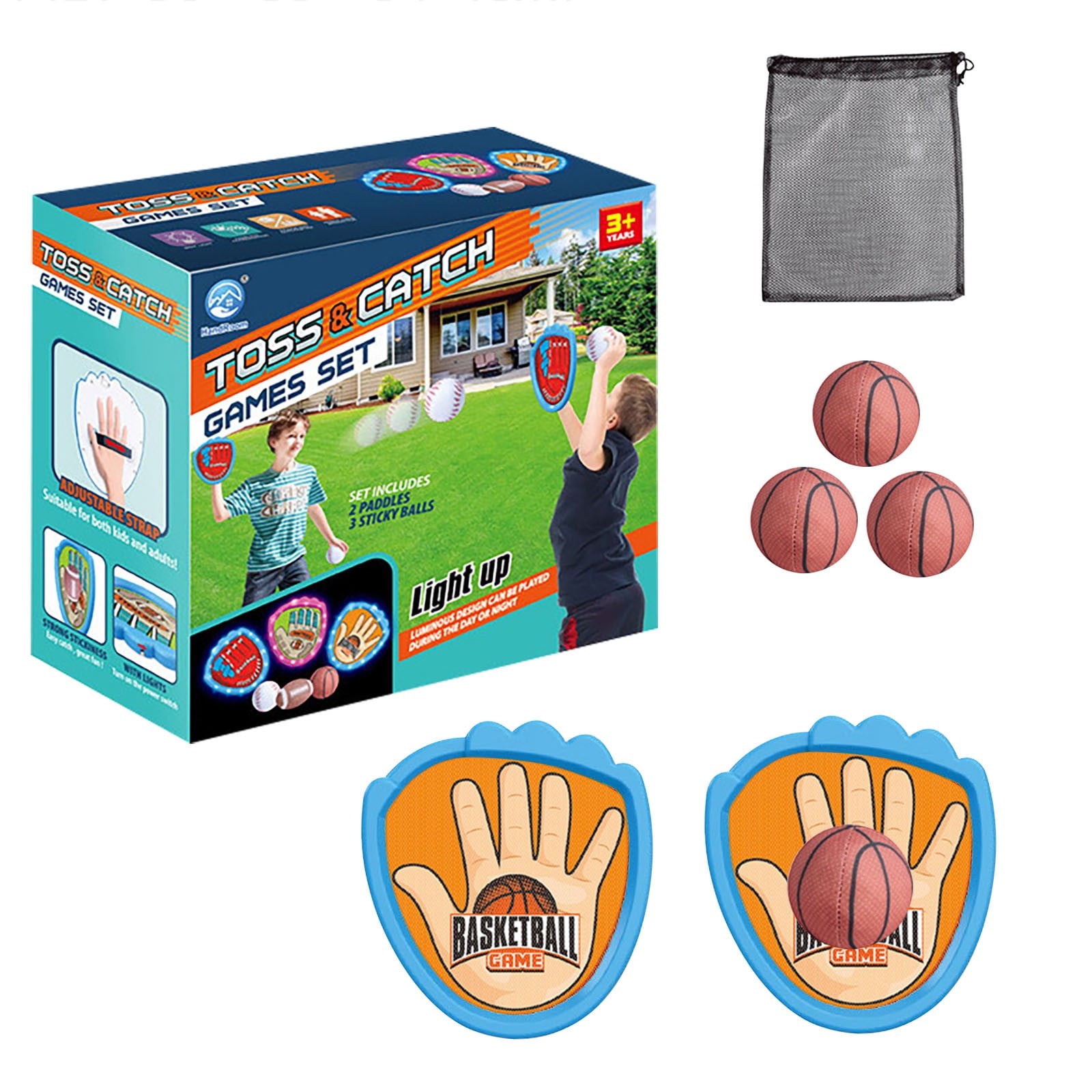 Bowayaoa Toss and Catch Baseball Toy Set with 2 Gloves 3 Soft Baseball ...