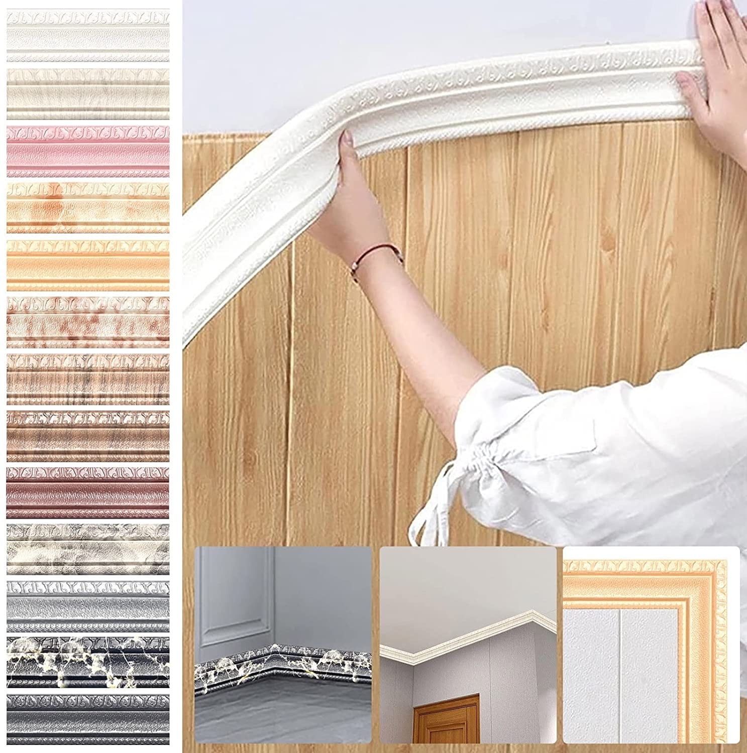 Wall Decor Self Adhesive Flexible Foam Molded Adhesive Decorative Wall ...