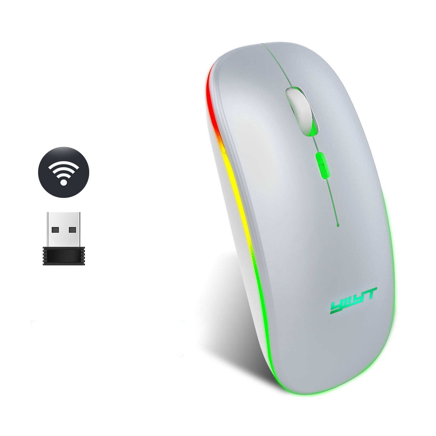 Qinghuai Wireless Bluetooth Mouse for Laptop,Rechargeable Mouse 2.4G ...