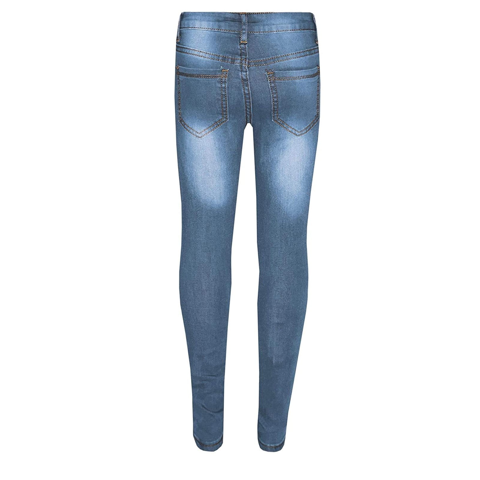Qingpeng Baby Girl Boy Jeans Little Kid Elastic Band Inside Ripped ...