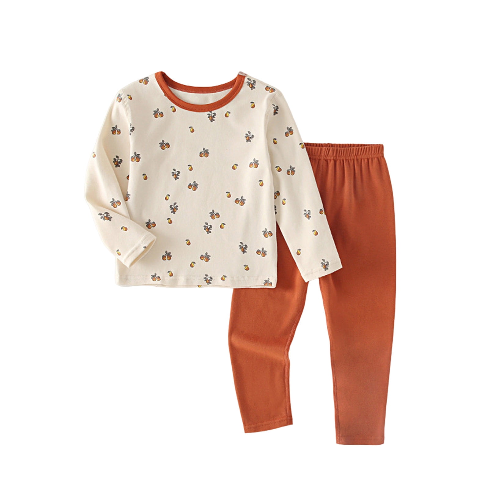 Qingpeng Girls Basic Pajamas Set Soft 2 Piece Lounge Sets Creneck ...