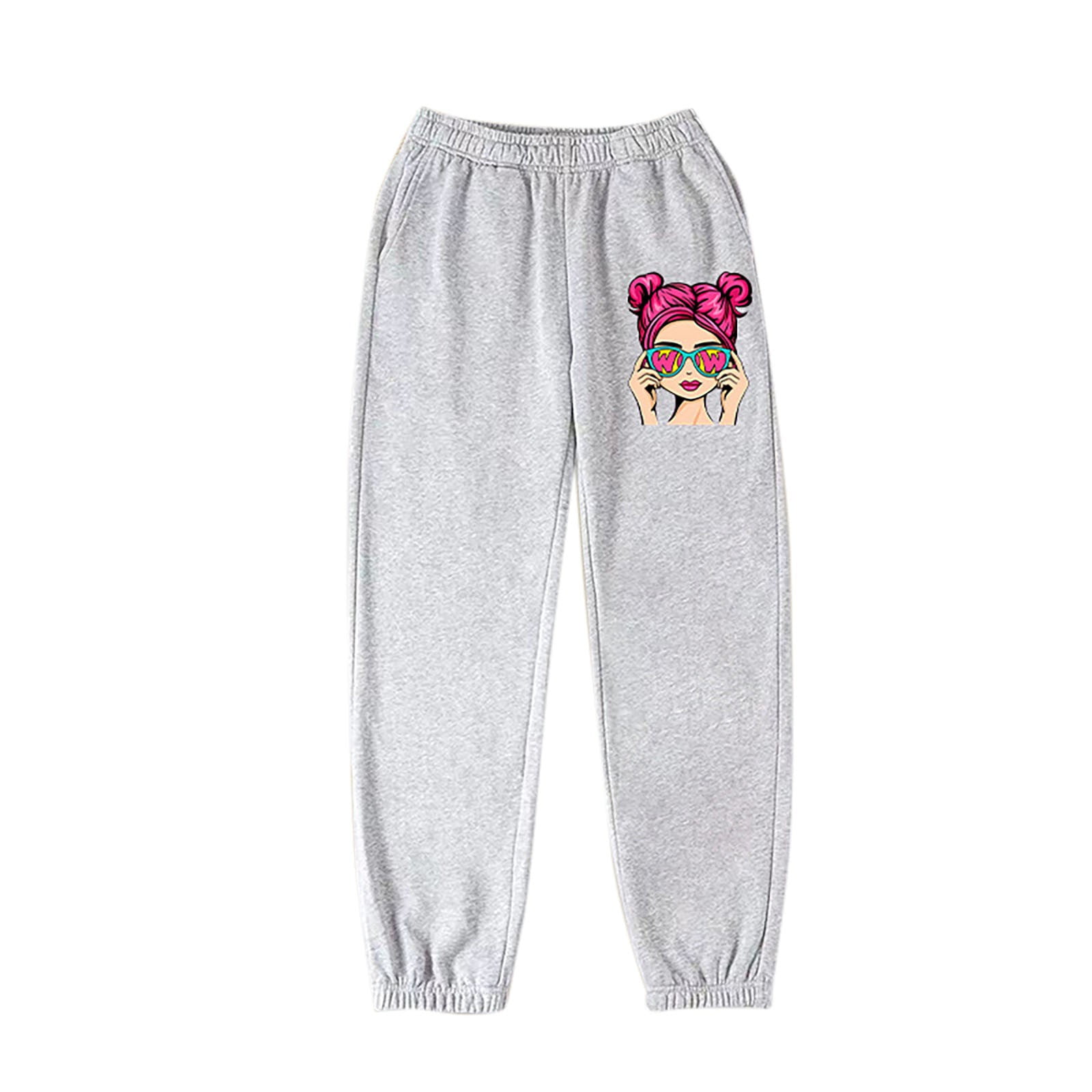 Qingpeng Clearance Kids Girls Funny Print Joggers Toddler Casual Baggy ...
