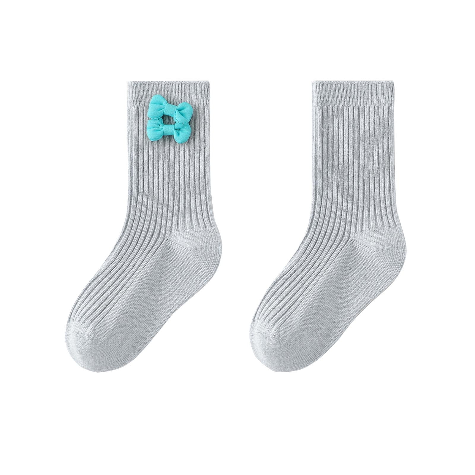 Qingpeng Little Girl Knee High Socks Kids Cotton Long Socks Bow Ruffle ...