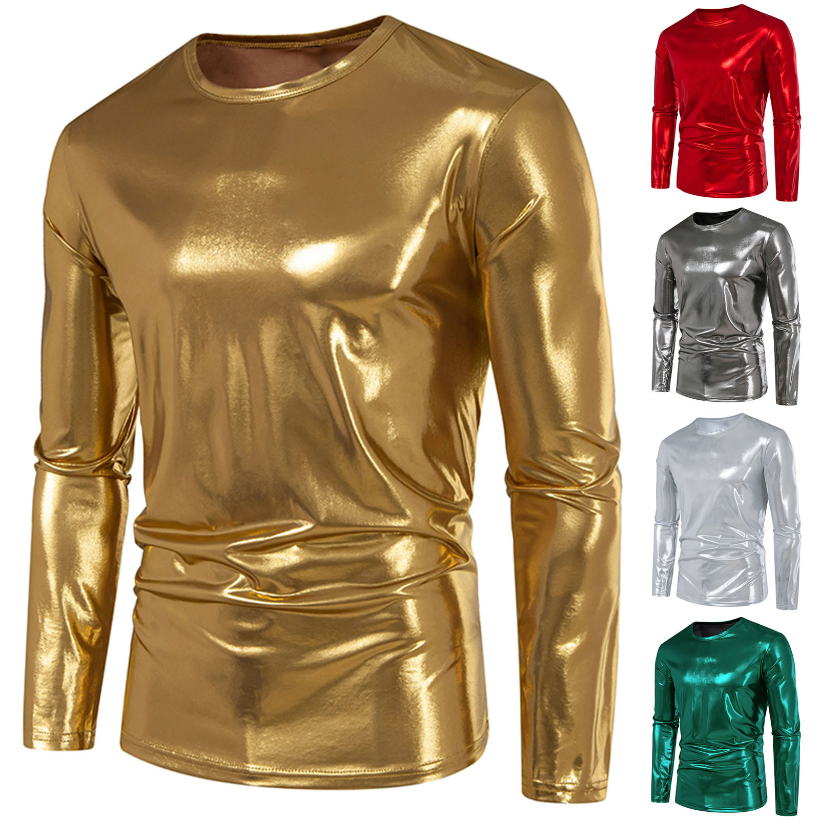 Qingpeng Mens Shirts Tunic Tops T-Shirt Nightclub Party Blouse ...