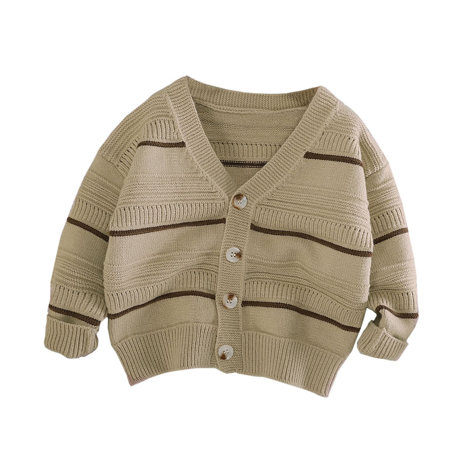 Qingpeng Toddler Girls Solid Cardigan Sweater Kids Casual Knit V Neck ...