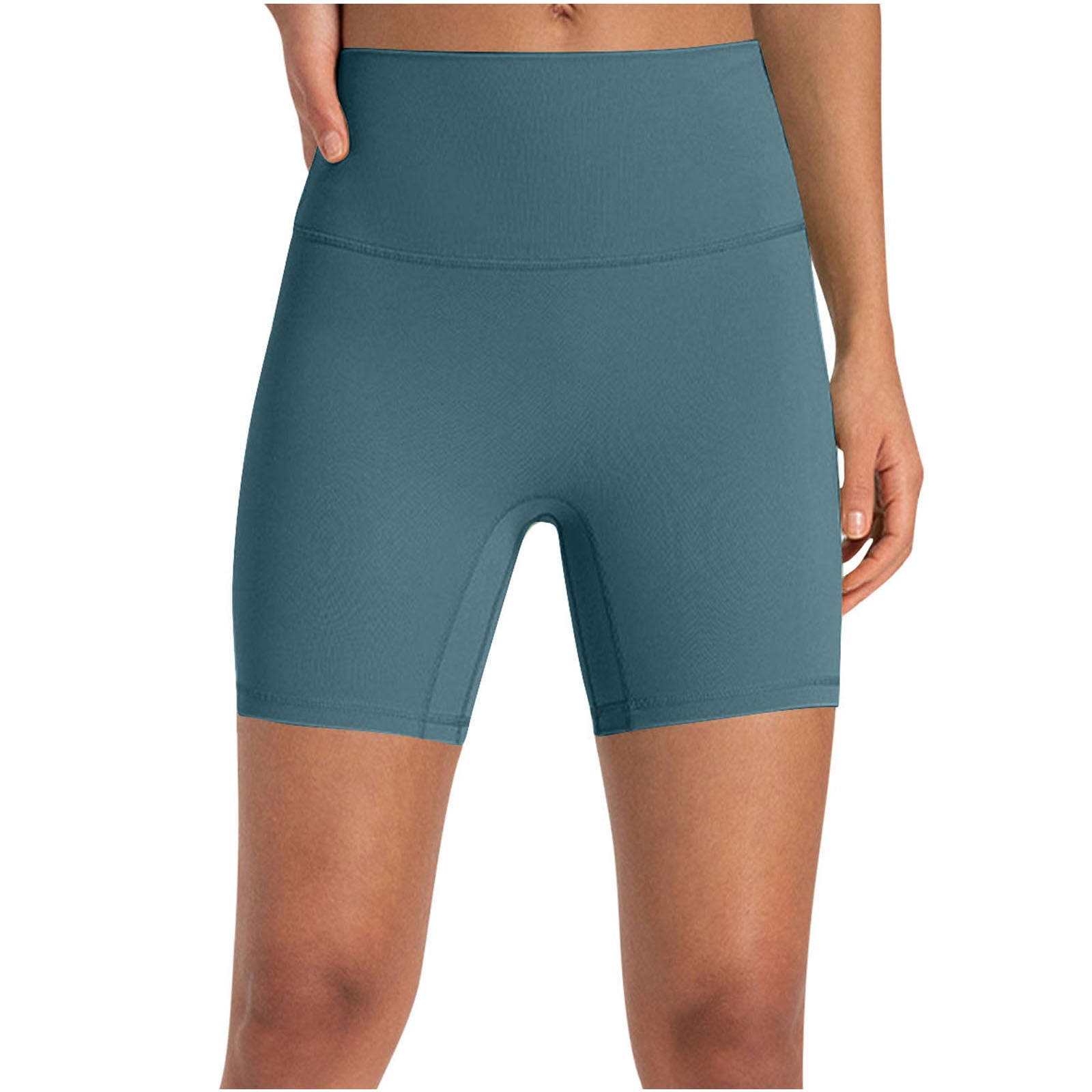 Qingpeng Womens No Front Seam Biker Shorts High Waisted Lounge Pilates ...