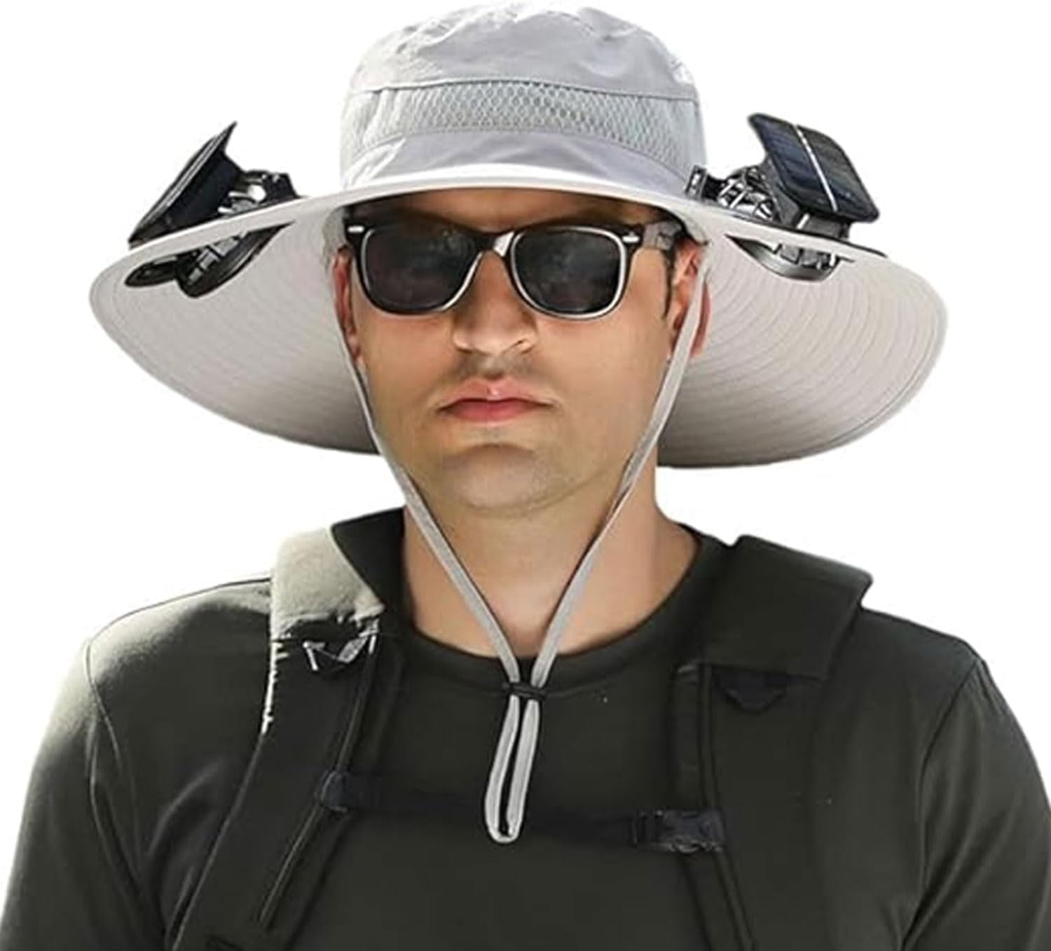 Qingq 2025 New Ultralight Solar Fan Sun Hat, Hat with Fans Solar Power ...