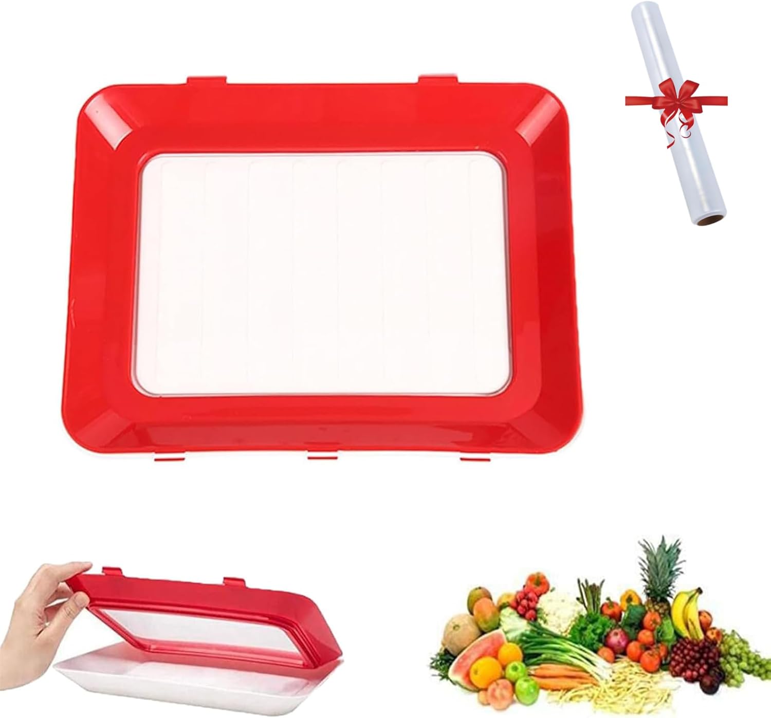 Qingq Rutari Reusable Food Preserving Tray, 2025 New Food Plastic ...