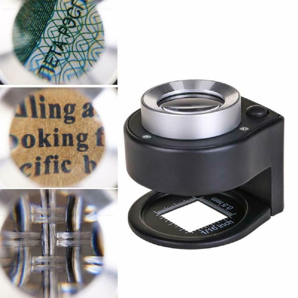 Qingsen 30X Loupe Magnifier with 3 LED Light & 3 UV light, Desktop ...