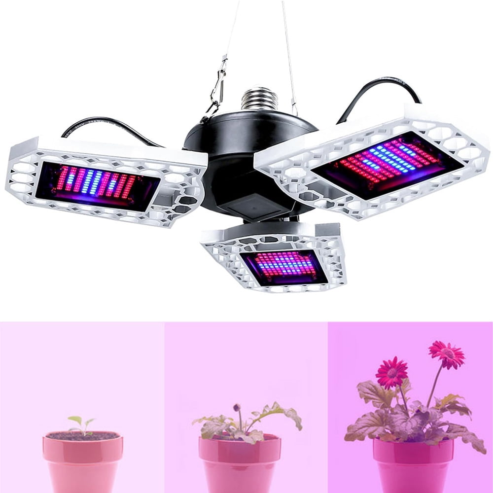 Qingsen Waterproof Plant Grow Light, Triple Leaf Folding Red and Blue ...