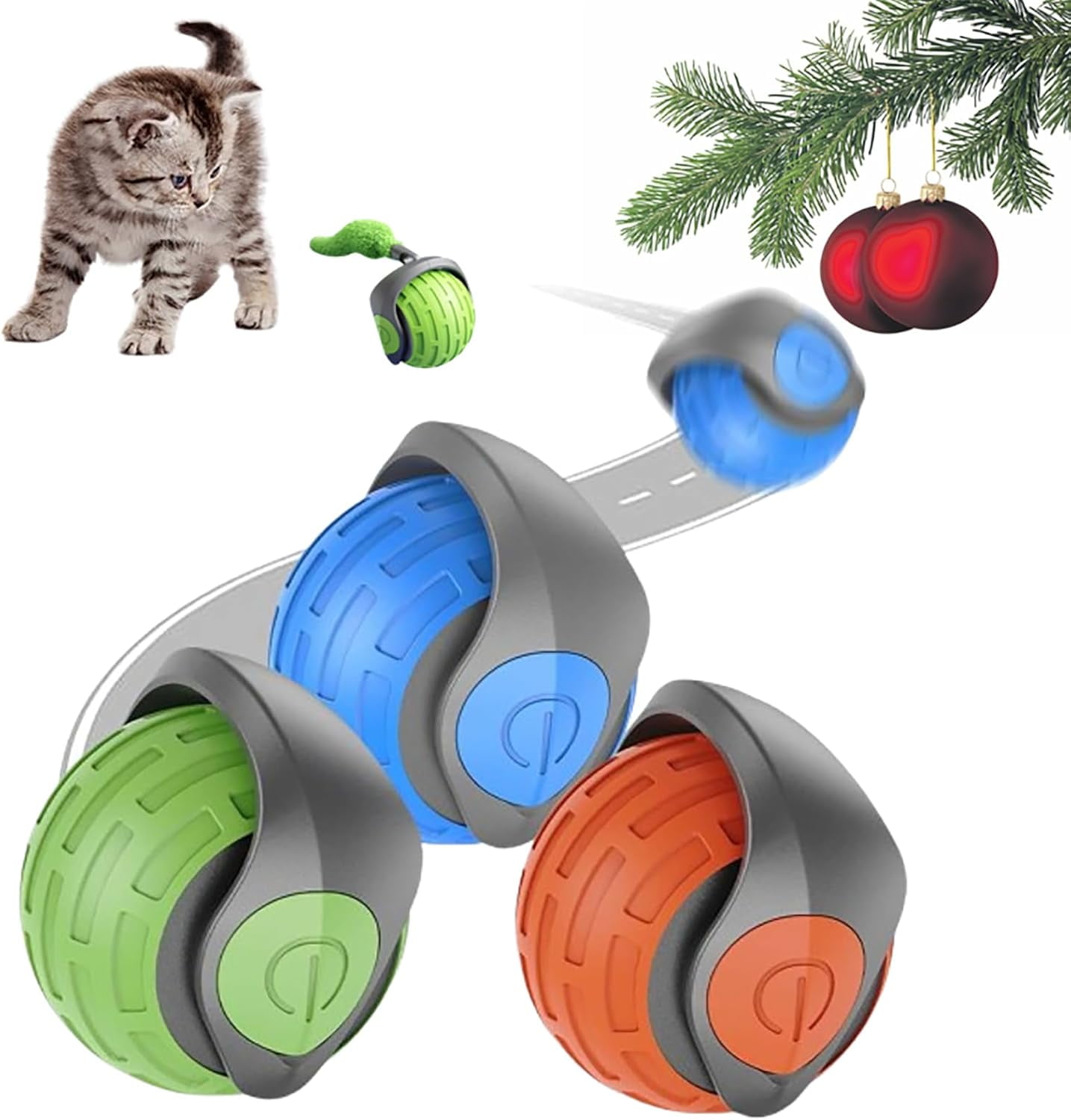 Qingshang Interactive Cats Ball Toy, 2024 New Automatic Cat Ball, Cat ...