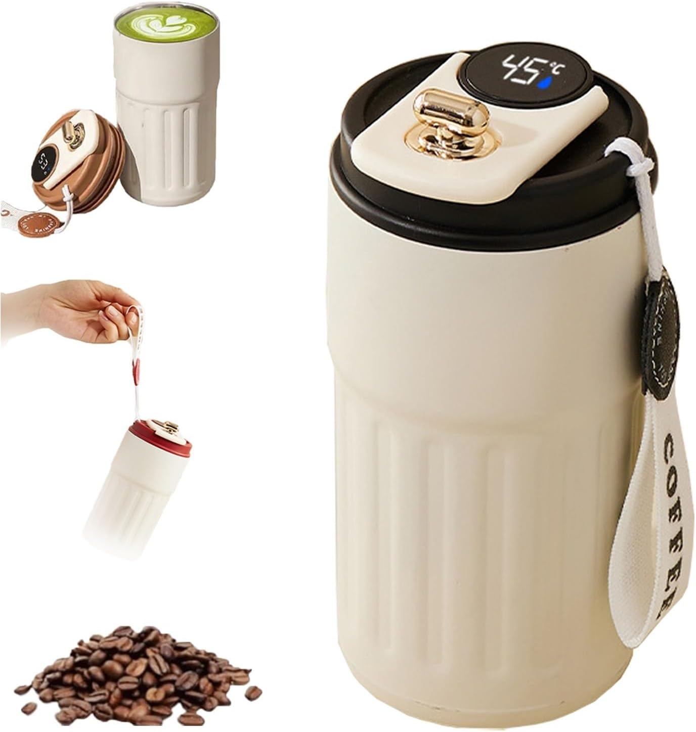 Qingshang Smart Coffee Thermos, Smart Coffee Cup, LED Temperature ...