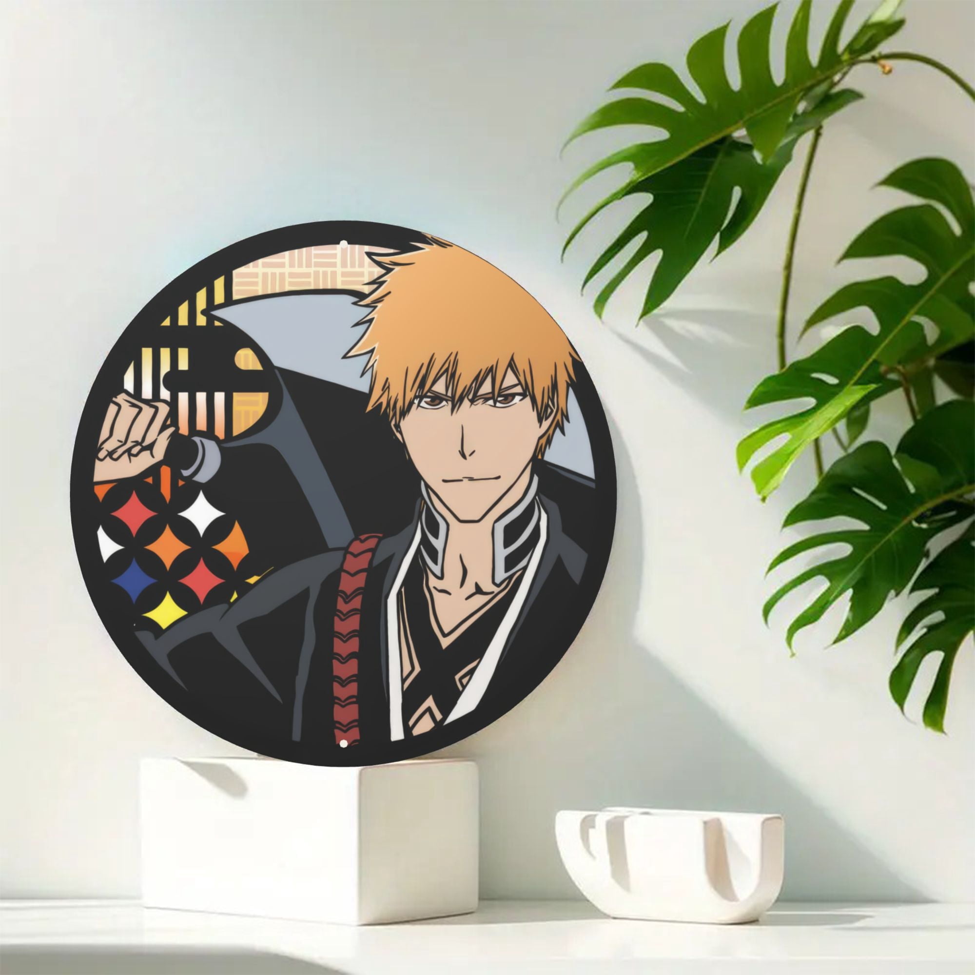 Qingyee 20x20 cm Circle 2D Anime Metal Plaques,Bleach Character Graphic ...