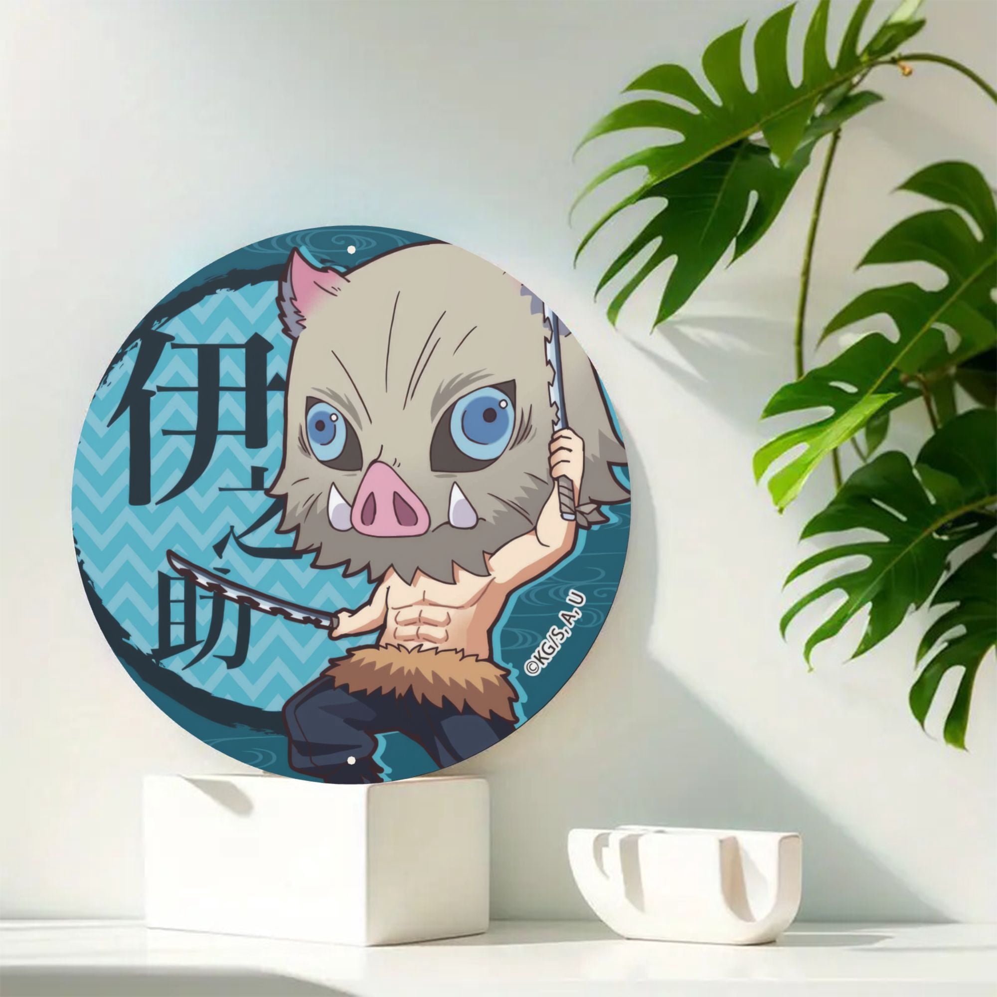 Qingyee 20x20 cm Circle 2D Anime Metal Plaques,Demon Slayer Character ...