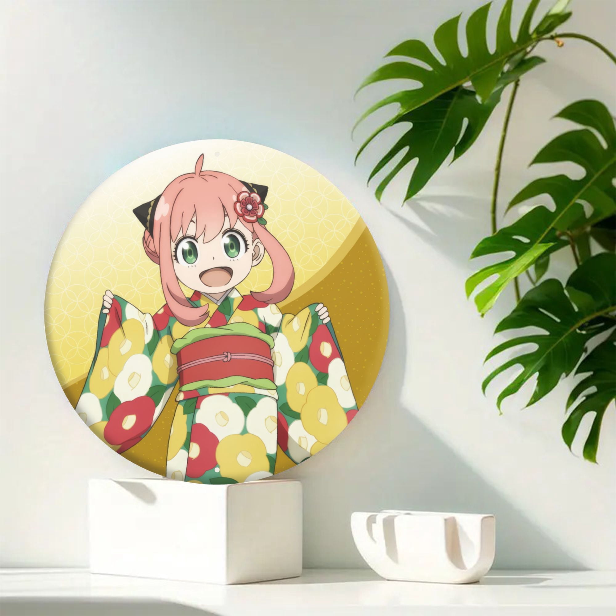 Qingyee 20x20 cm Circle 2D Anime Metal Plaques,Spy x Family Character ...
