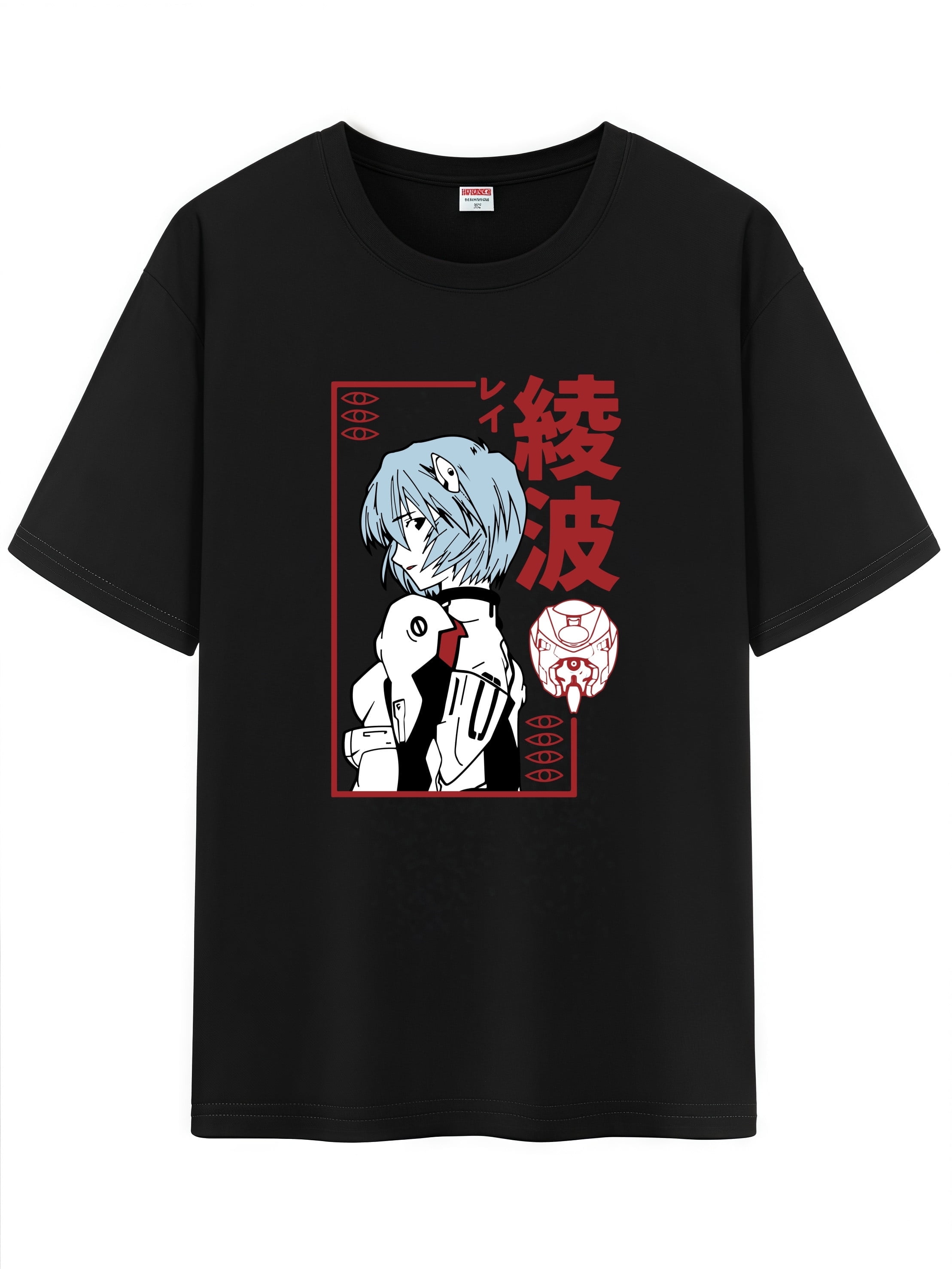Qingyee Unisex Anime Character Pattern Cotton T-Shirt,EVA NEON GENESIS ...