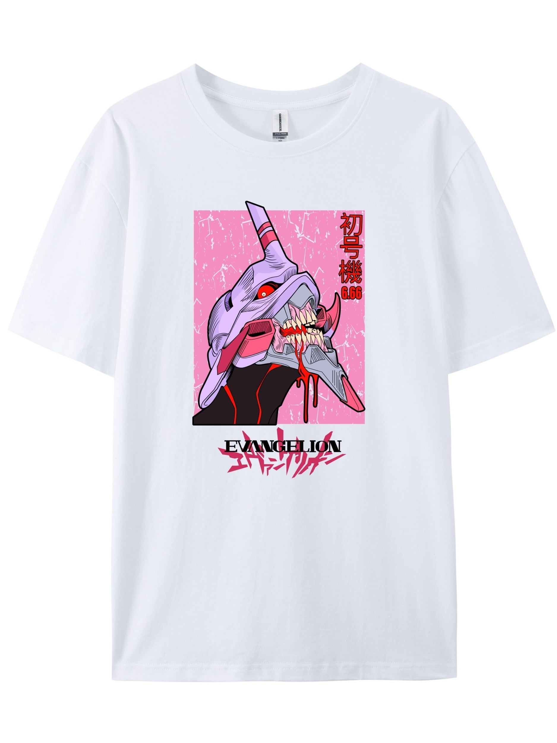 Qingyee Unisex Anime Character Pattern Cotton T-Shirt,EVA NEON GENESIS ...