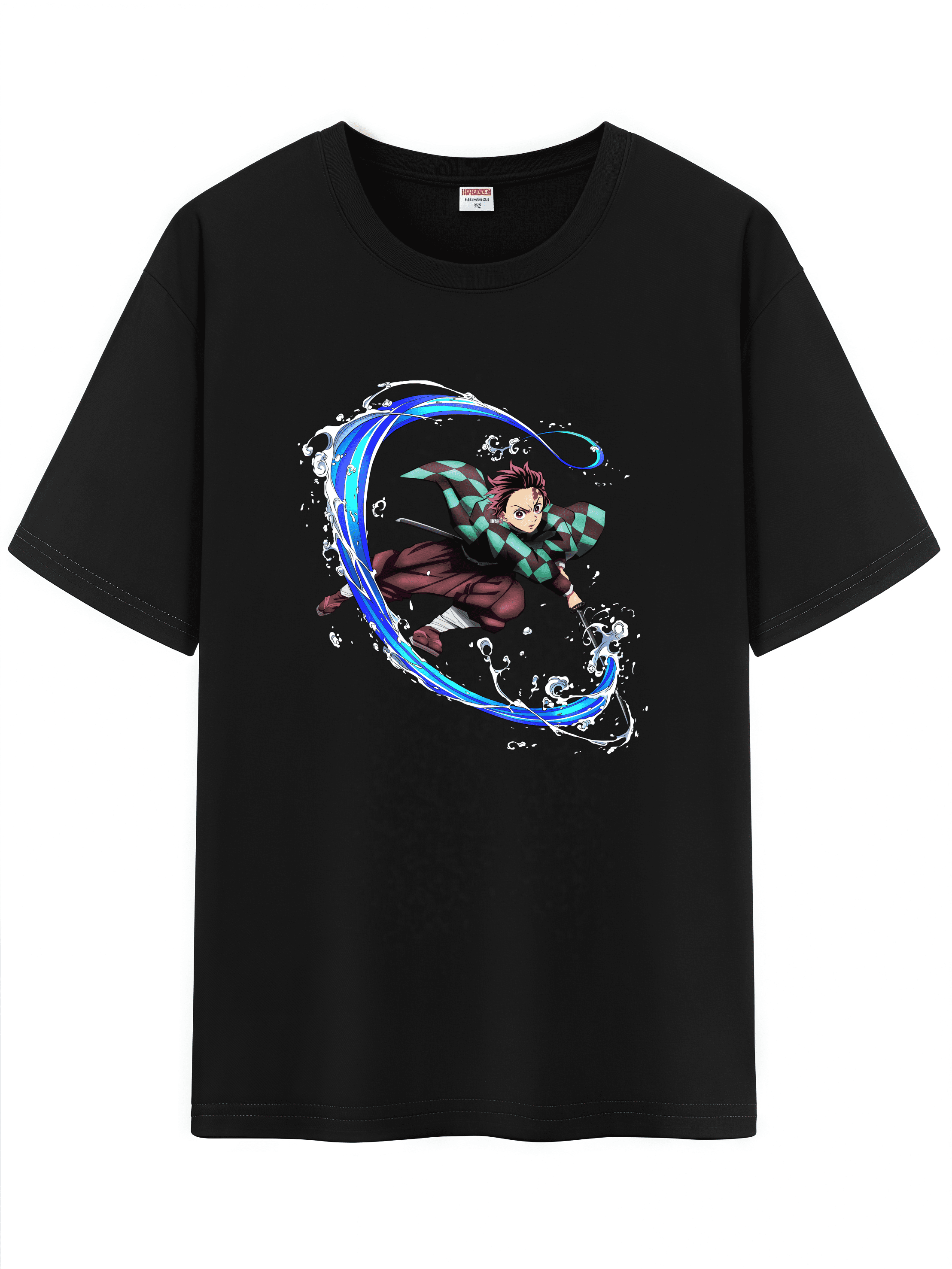 Qingyee Unisex Anime Tanjirou Water Breathing Pattern Cotton T-Shirt ...