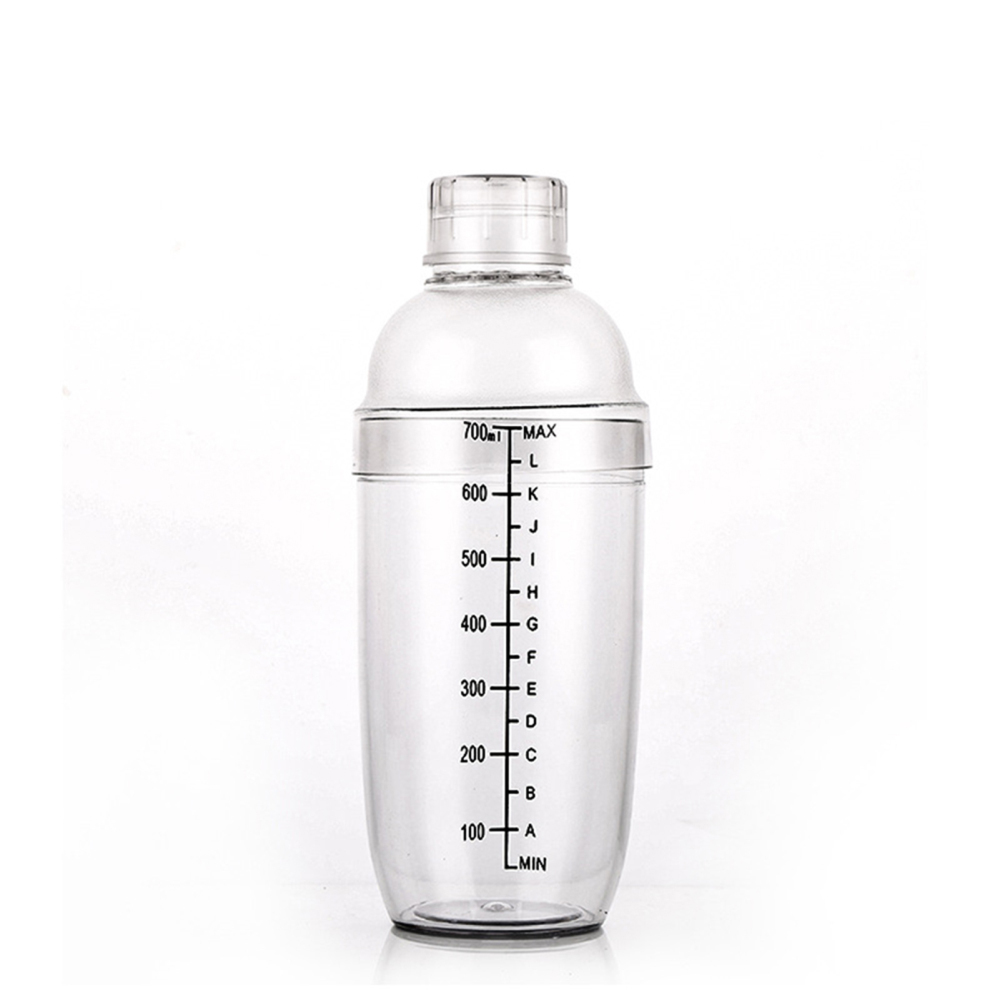 Qino Transparent Plastic Cocktail Shaker Drink Tumbler Mixer with Scale ...