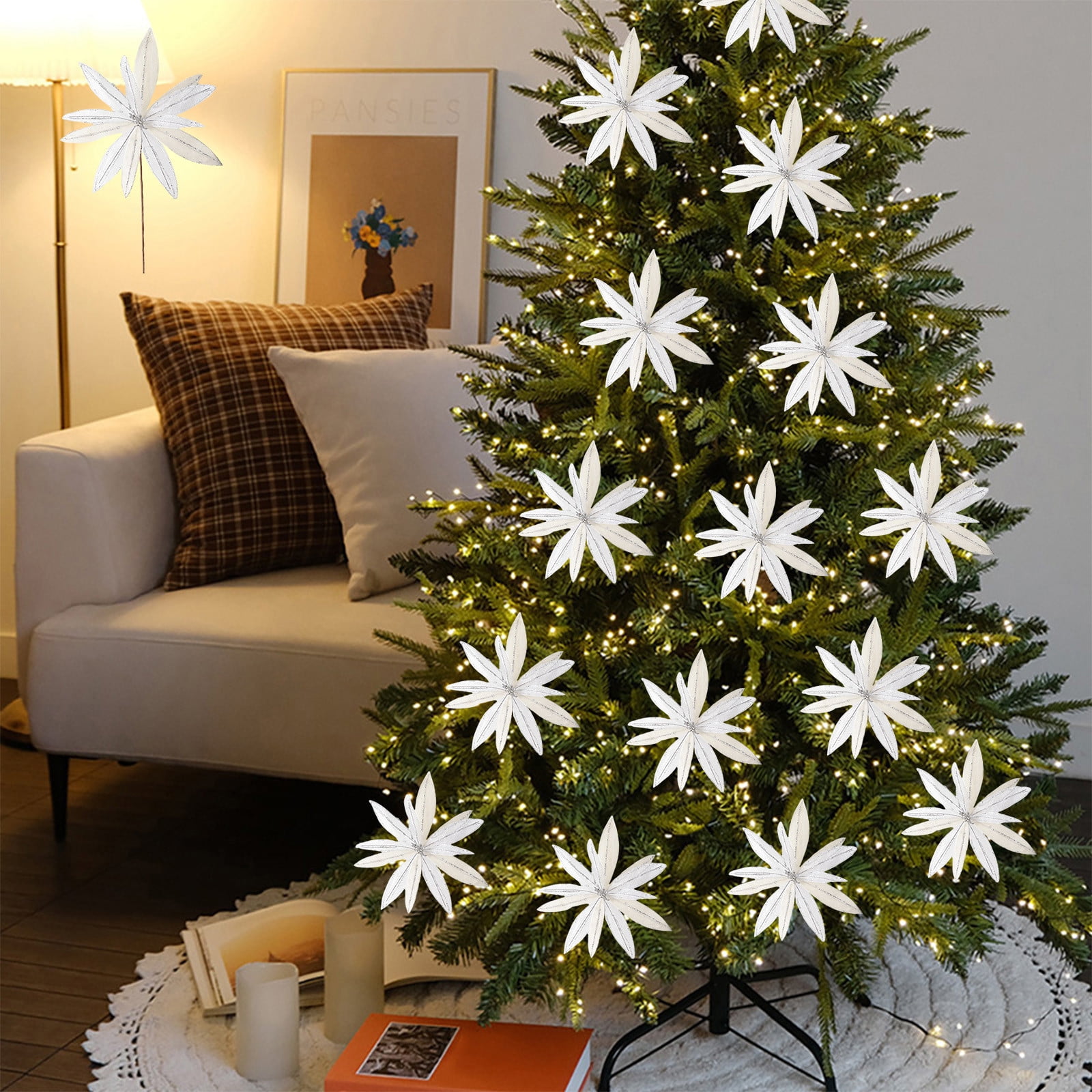 Qiopertar Clearance Free Shipping Artificial Christmas Glitter Flower ... Qiopertar Clearance Free Shipping Artificial Christmas Glitter Flower ...