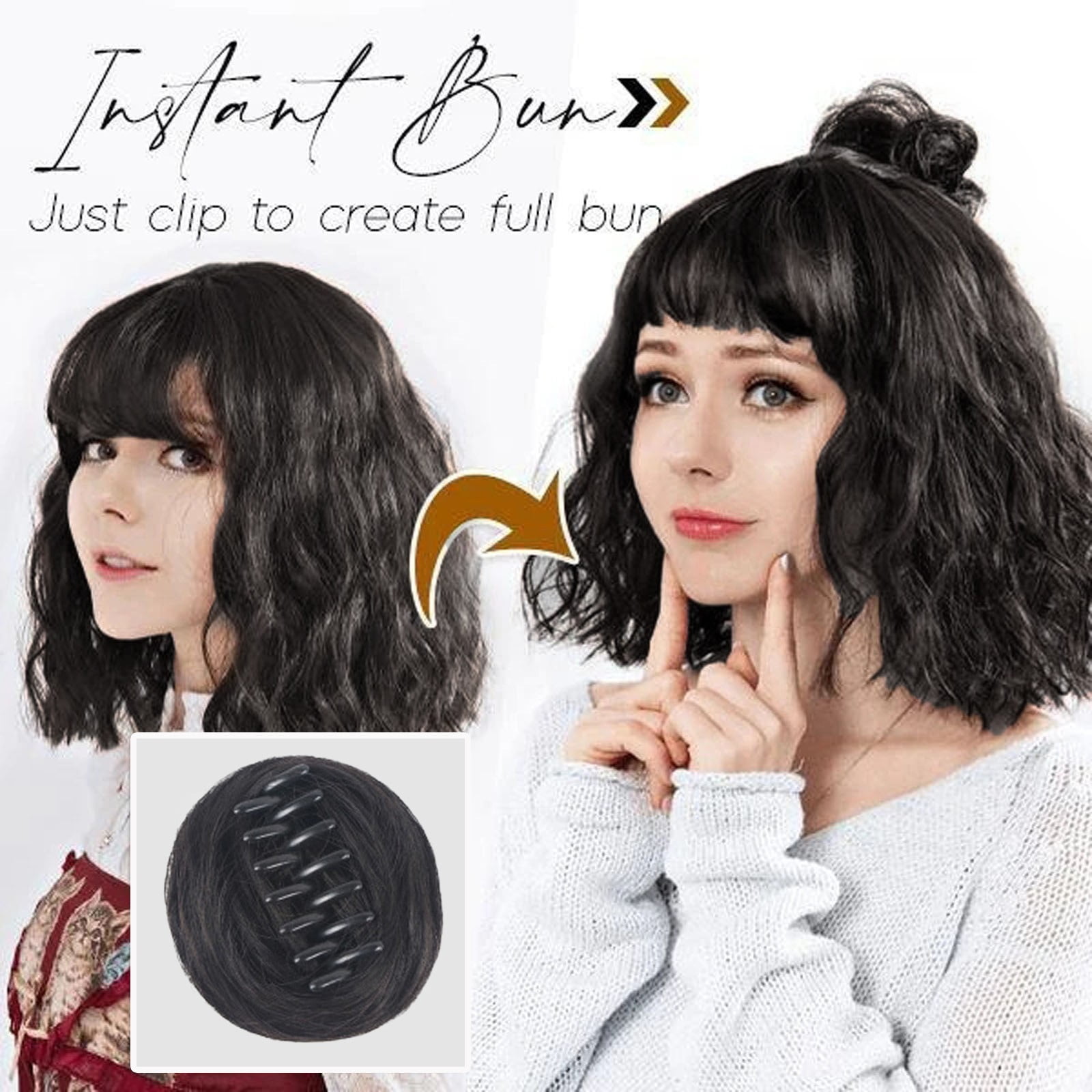 Qiopertar Clearance Messy Bun Easy Clip Wig female grasping Clip ... Qiopertar Clearance Messy Bun Easy Clip Wig female grasping Clip ...