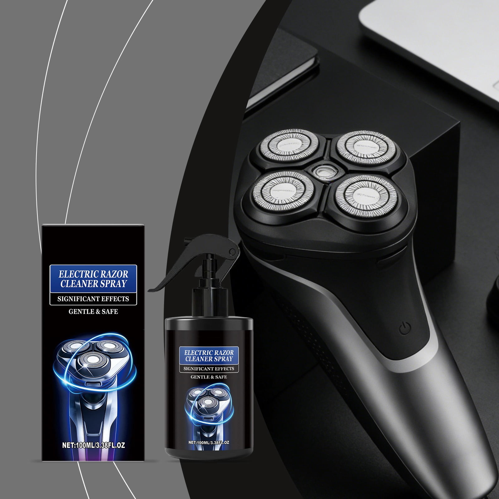 Qiopertar Electric Shaver Cleaner Spray, Efficient Cleaning Powerful ...