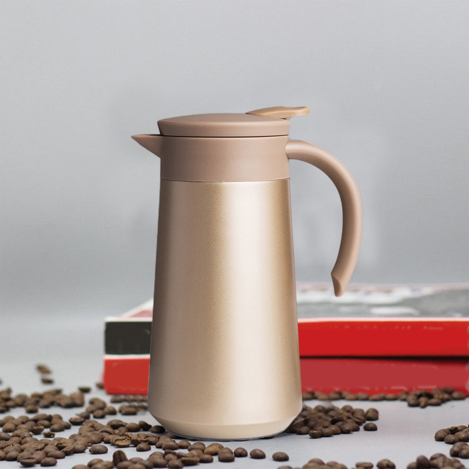 Qiopertar Mocha Insulated Jug, 800ml Mini Hot Water Bottle, Stainless ...