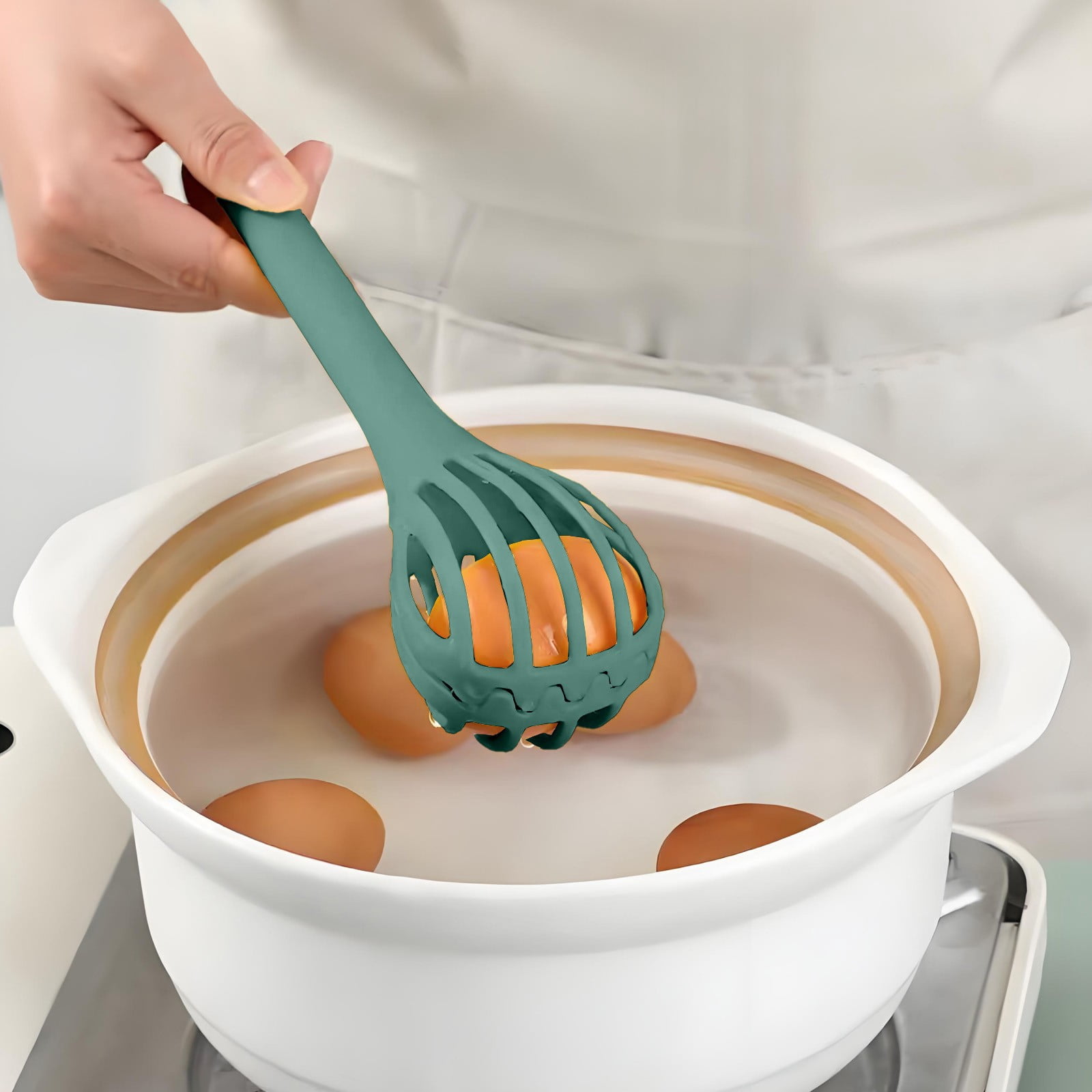 Qiopertar Multifunctional 3-in-1 Egg Beater, Manual Egg Whisk with Food ...