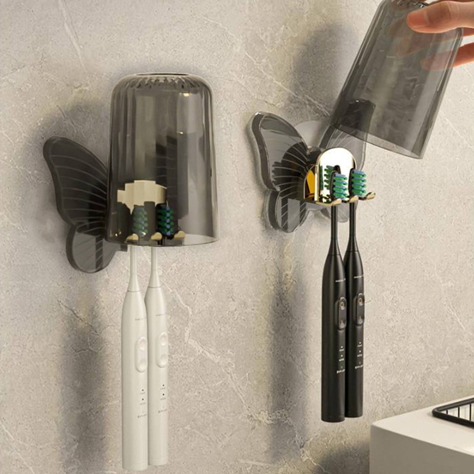 Qiopertar Summer Savings 2PC Toothbrush Wall Mounted For Bathroom-Self ...