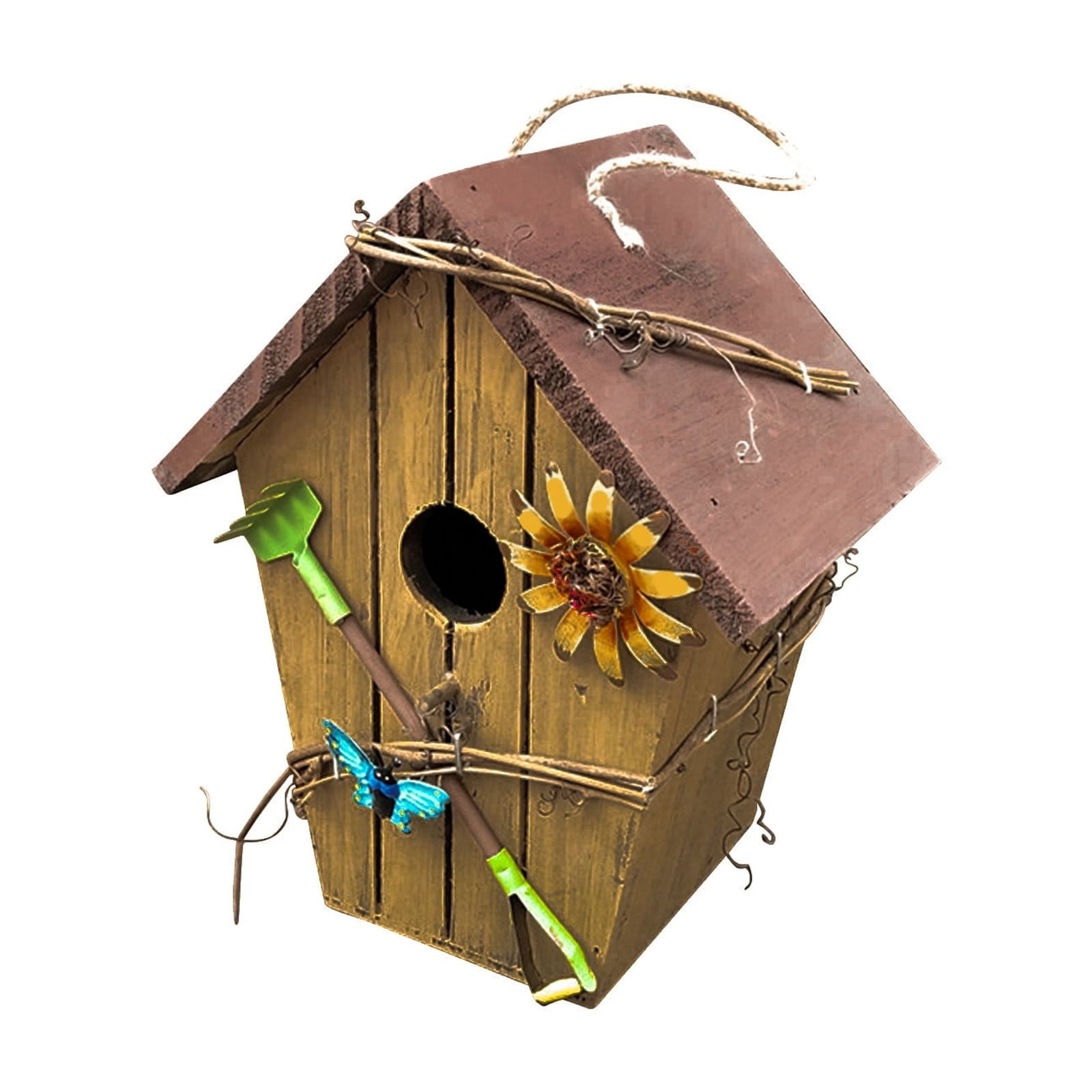 Qipanw Garden Tools Bird Houses For Outside,Wooden Birdhouse Hanging ...